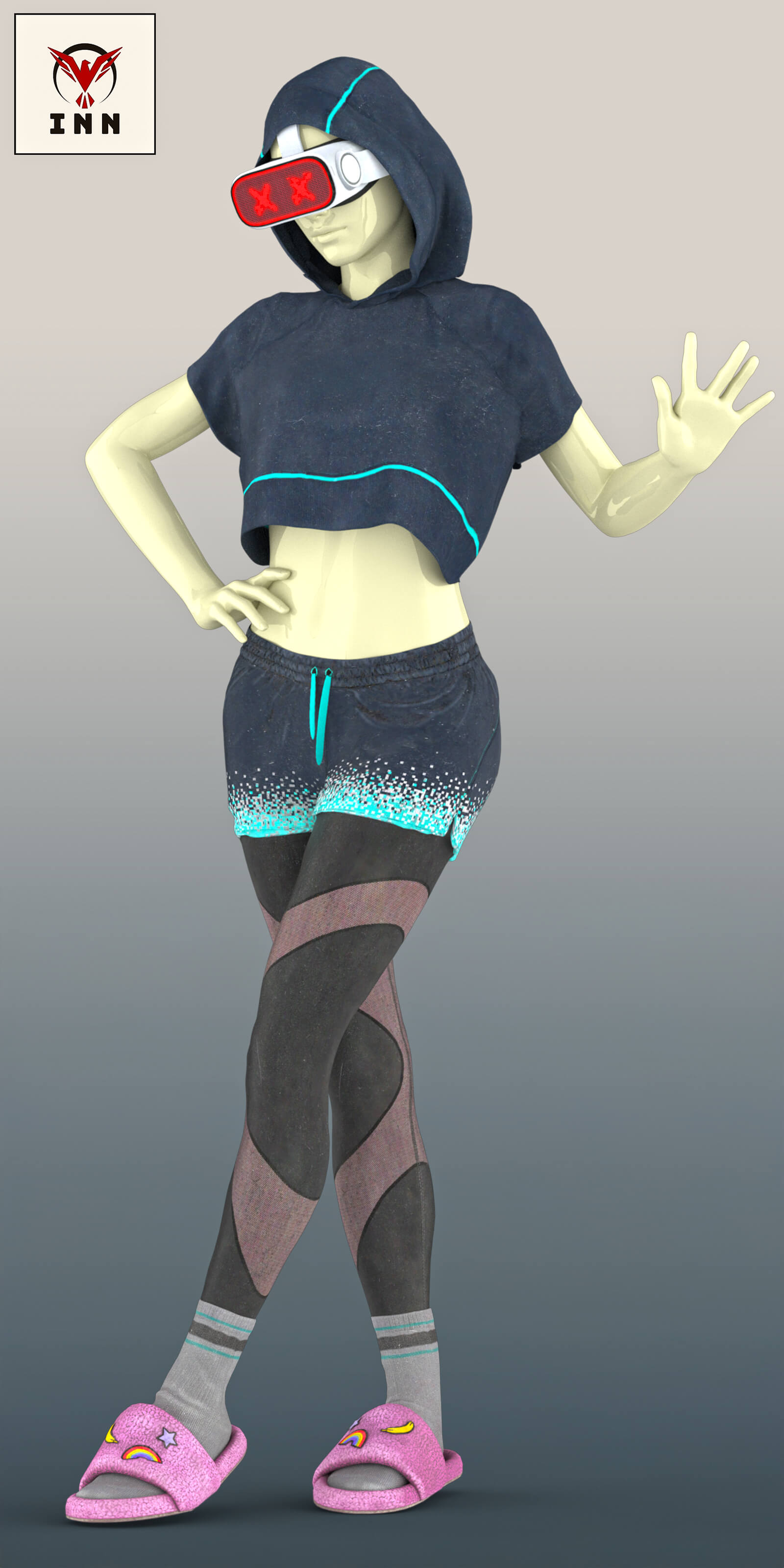 Everyday - Gamer Girl for G8F & G9 Daz Content by INN