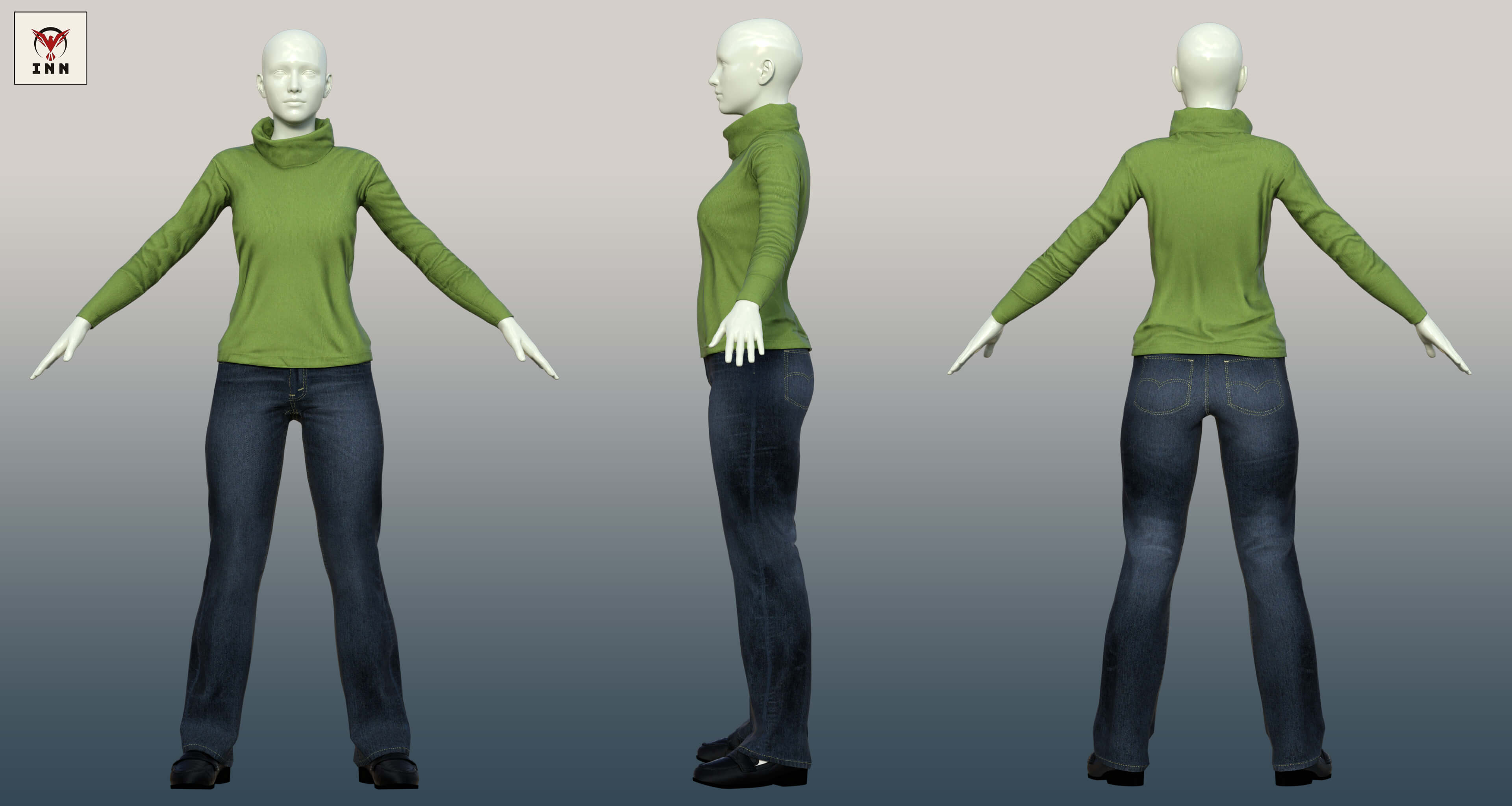 Everyday - Retro Boho Chic Outfit for G8F & G9 Daz Content by INN