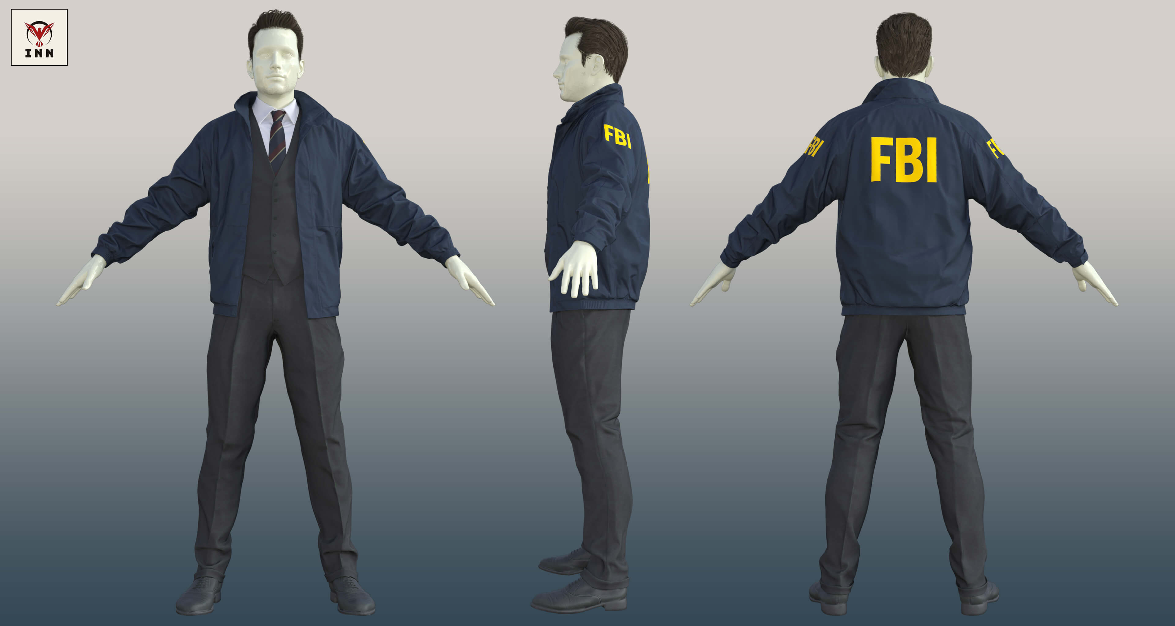 Everyday - FBI Outfit for Genesis 8 Male & Genesis 9 Daz Content by INN