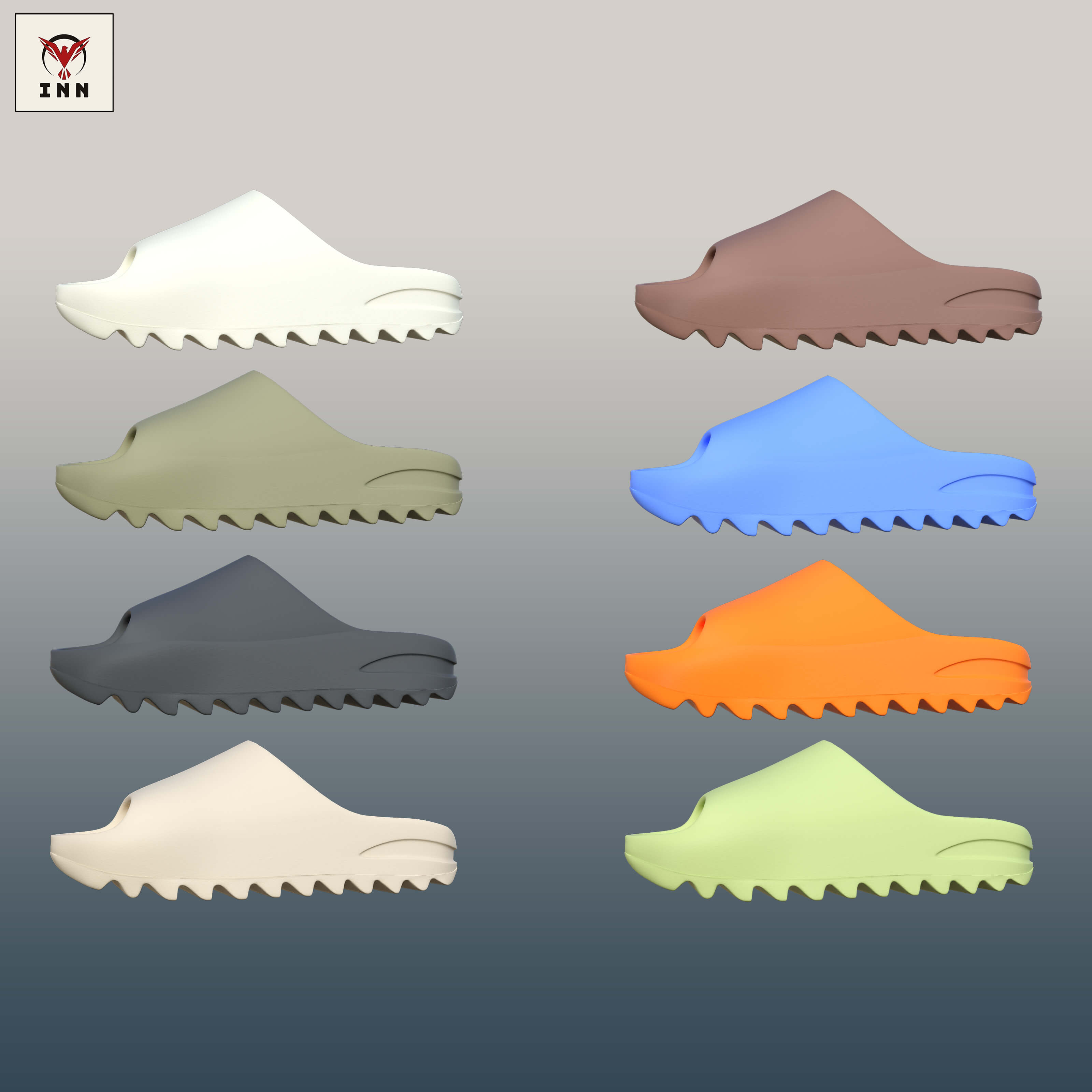 Yeezy Slides for Genesis 8 & Genesis 9 - Daz Content by INN