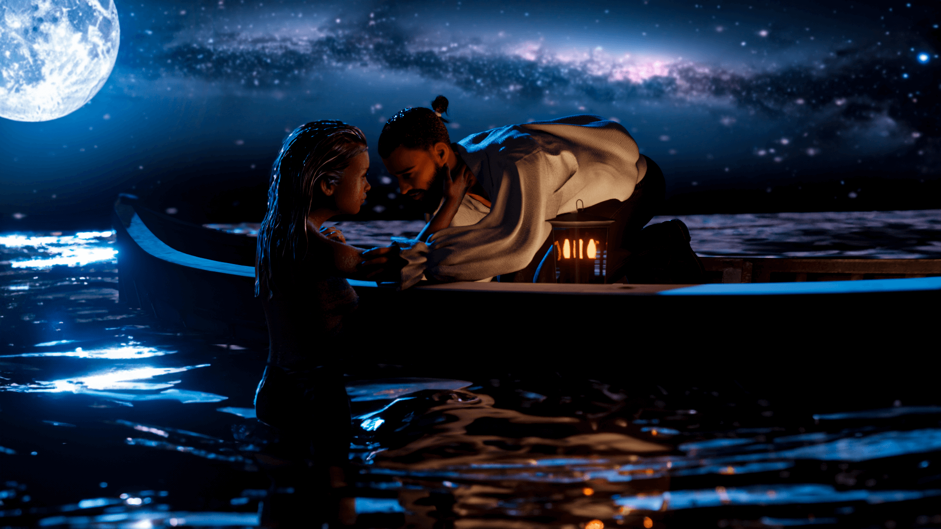 Night Mermaid 3D Render, Digital Art by intenzo