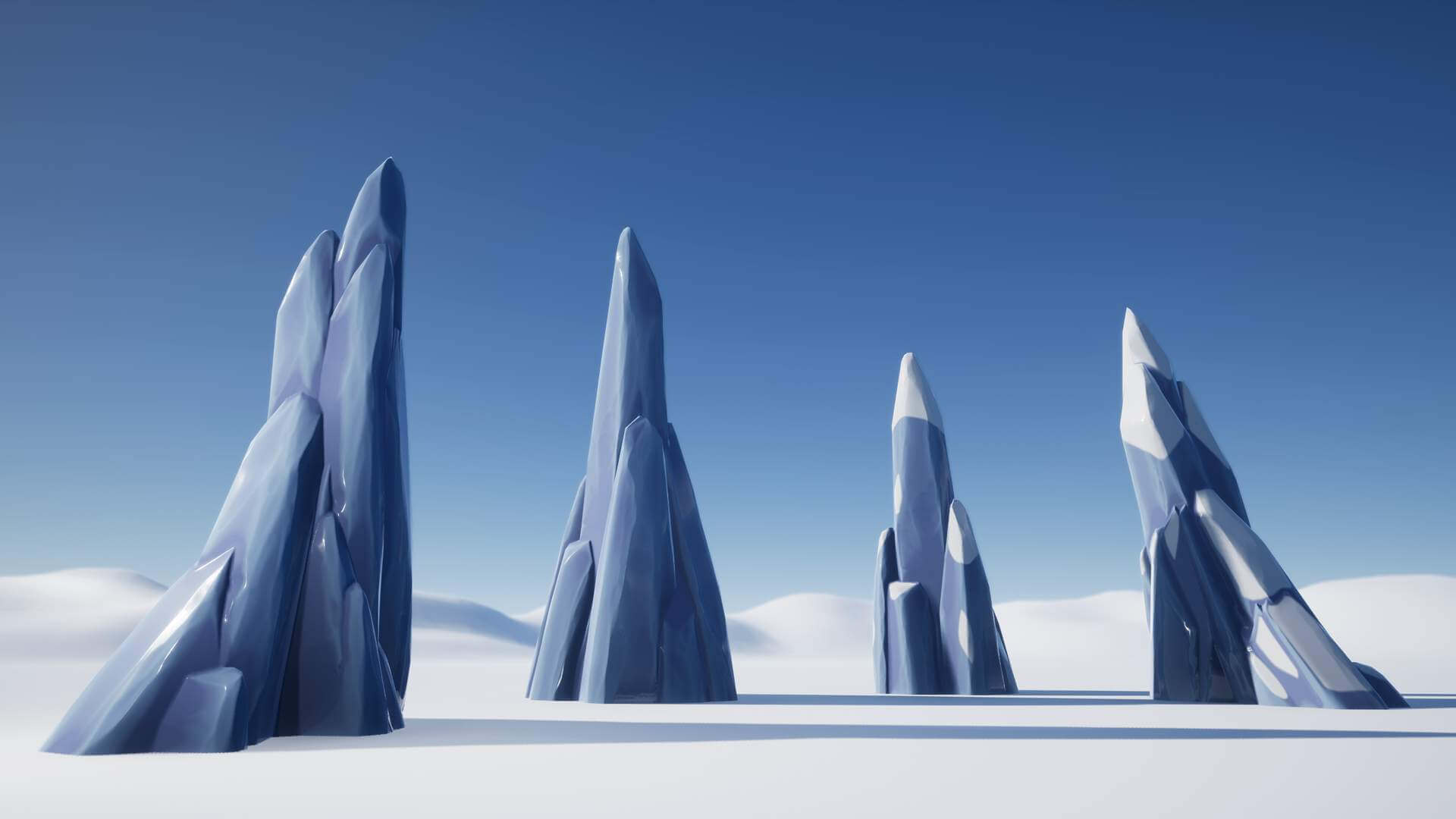 Stylized Ice Formations - 3D Model by invasionstudios