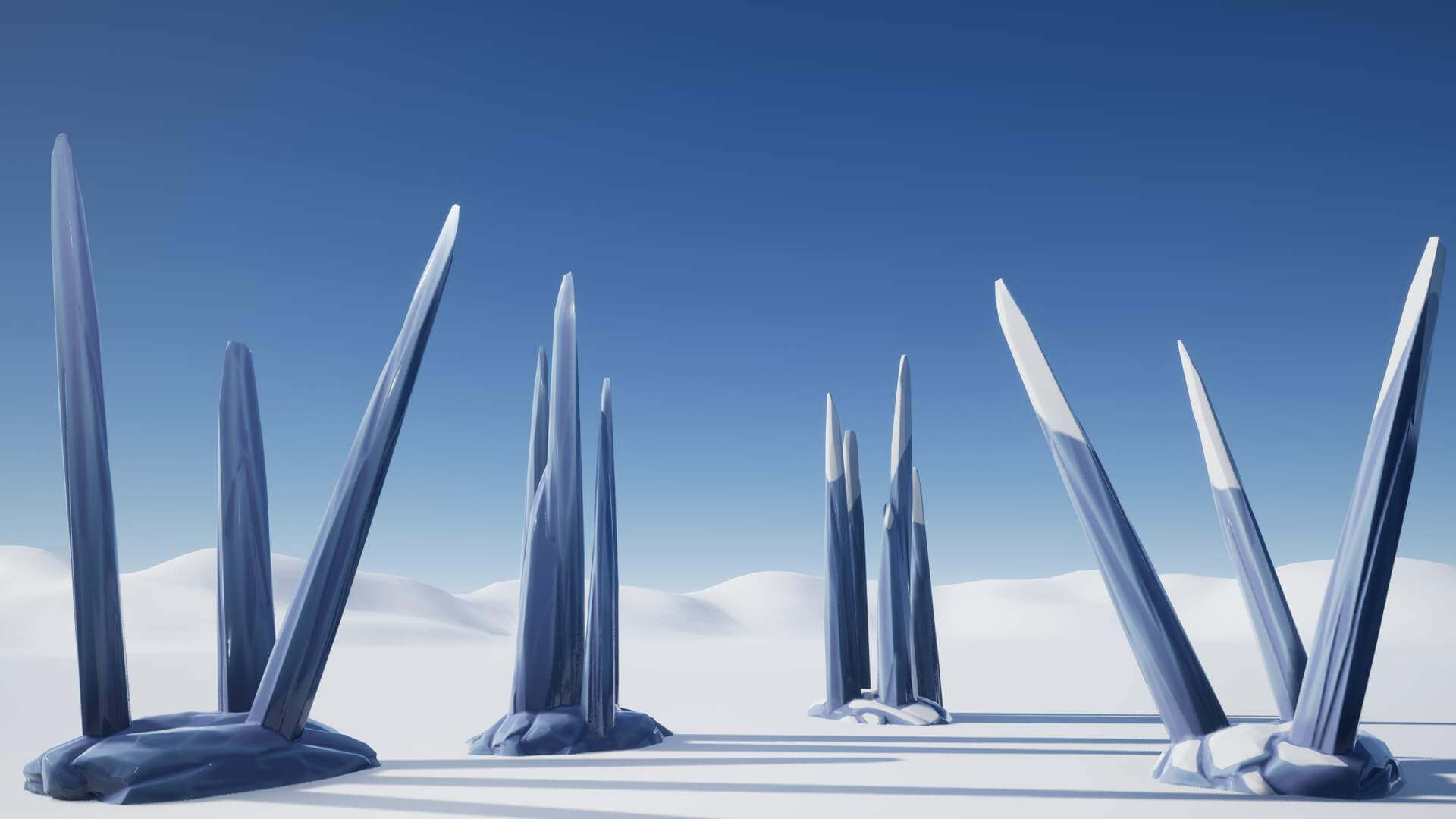 Stylized Ice Formations - 3D Model by invasionstudios