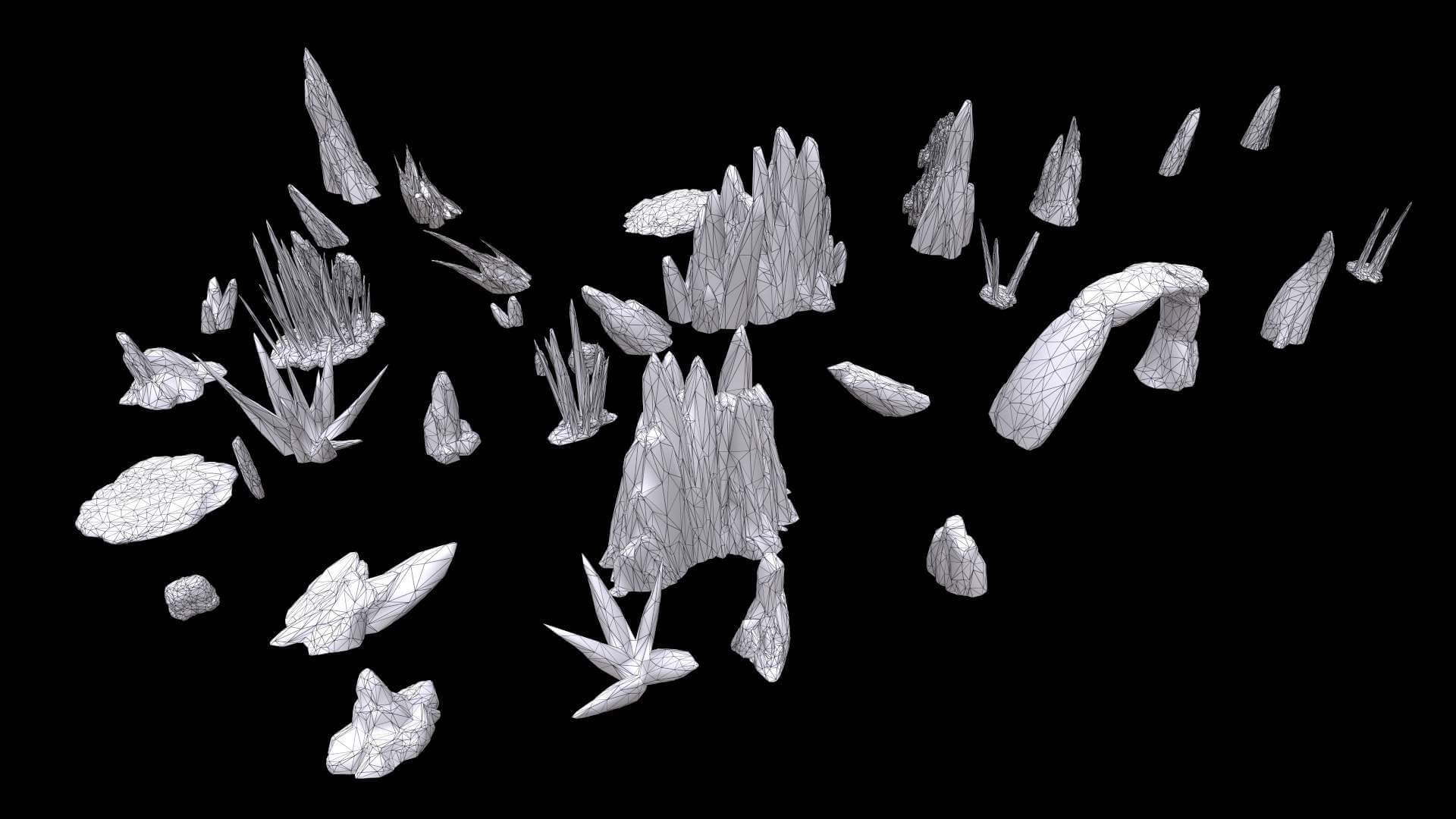 Stylized Ice Formations - 3D Model by invasionstudios