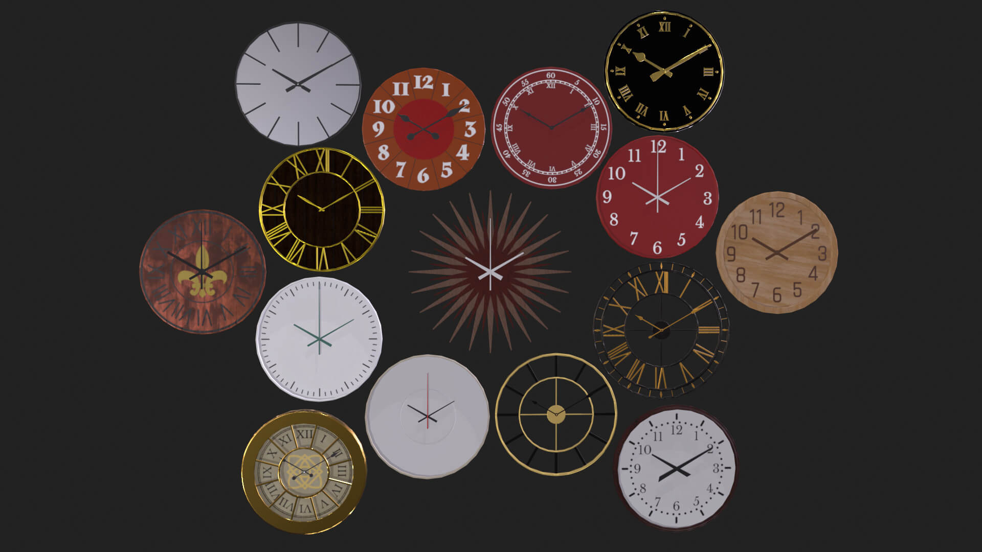 Clocks Package - 3D Model by inveni
