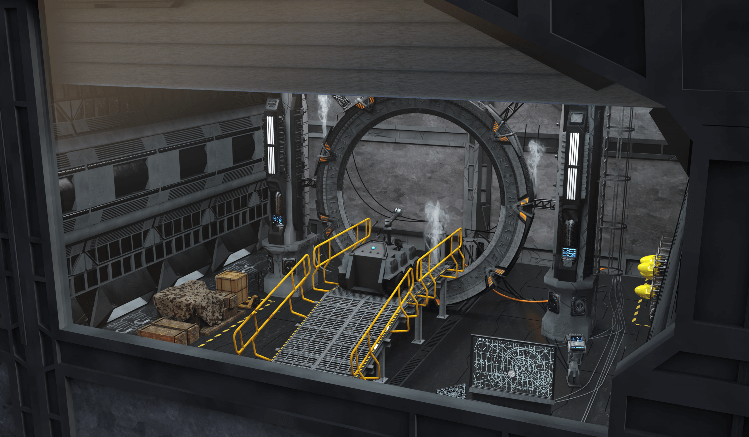 Stargate room - DAZ - stargate antartica 3D Render by ipixel