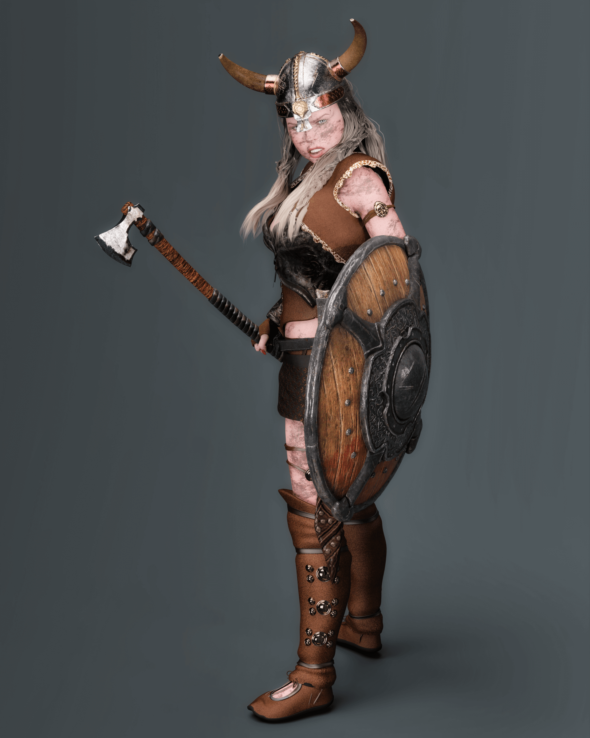 Vikings female worrior - DAZ g8f - facetransfer 3D Render