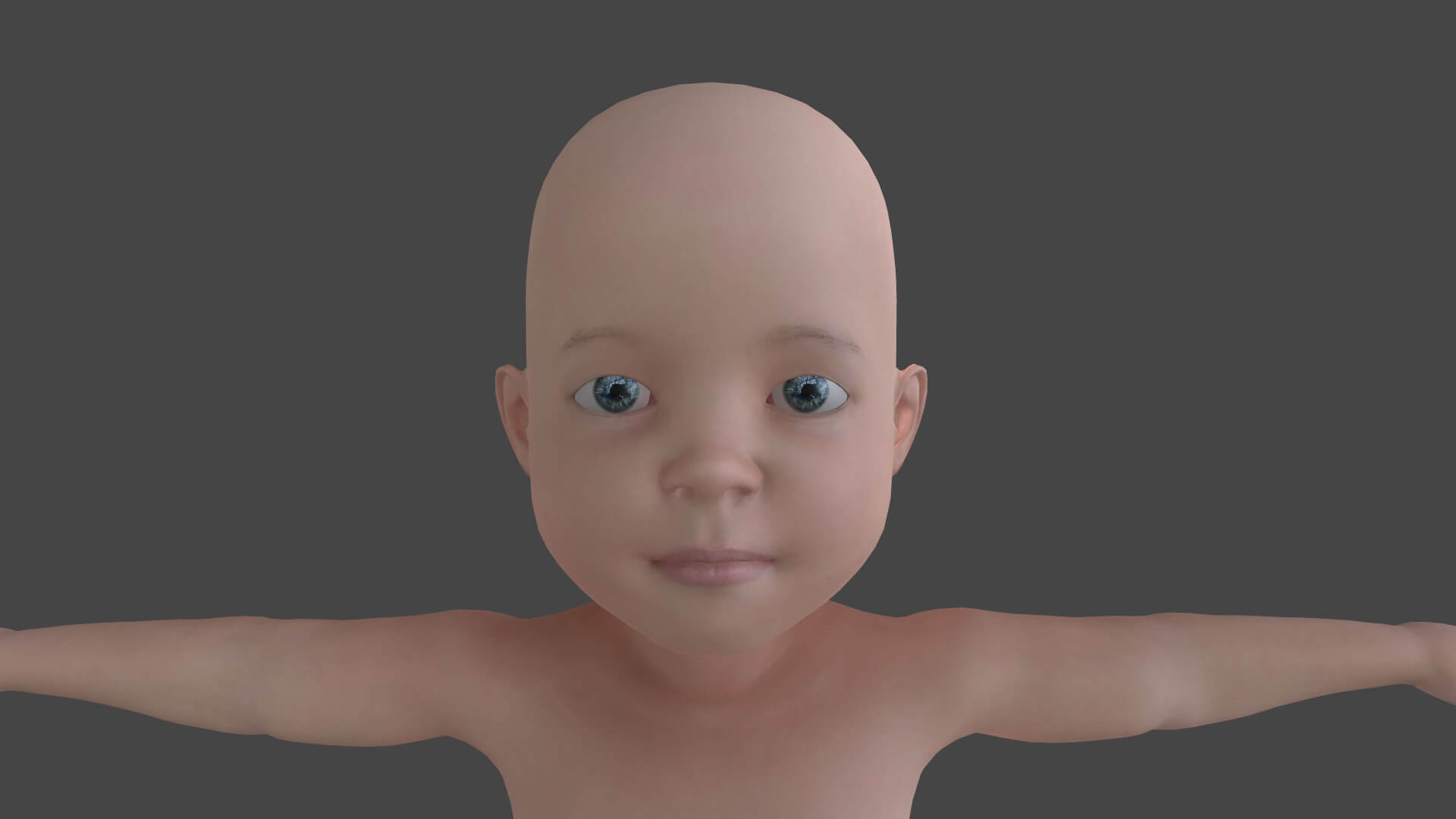 BABY-001 Rigged Baby 3D Model by IpoyPunk