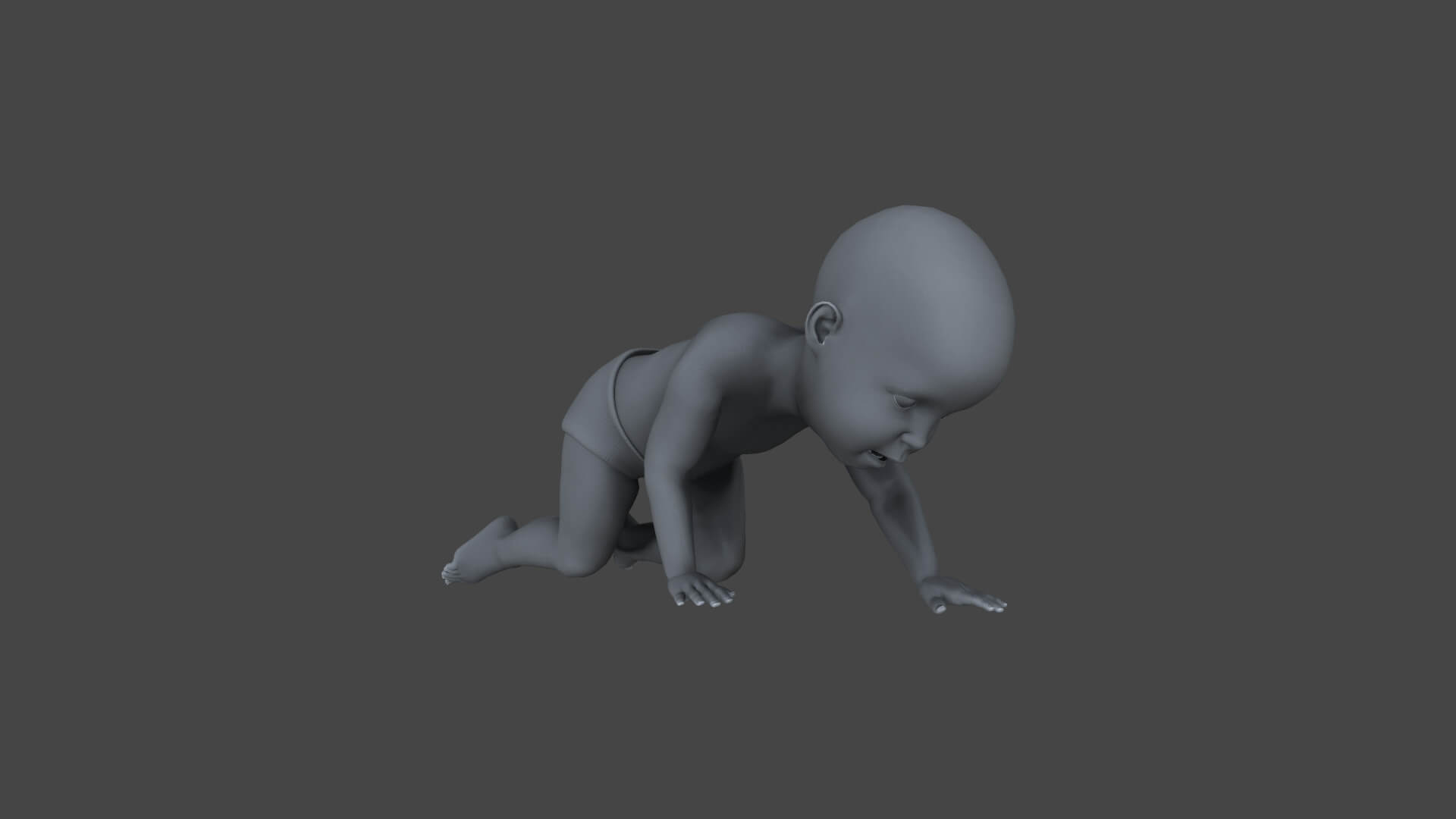 BABY-002 Crawling Animation 3D Model by IpoyPunk