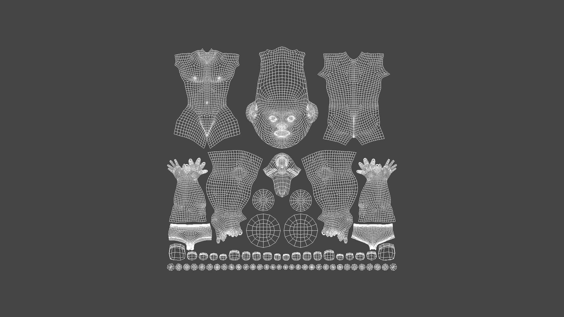 BABY-002 Crawling Animation 3D Model by IpoyPunk