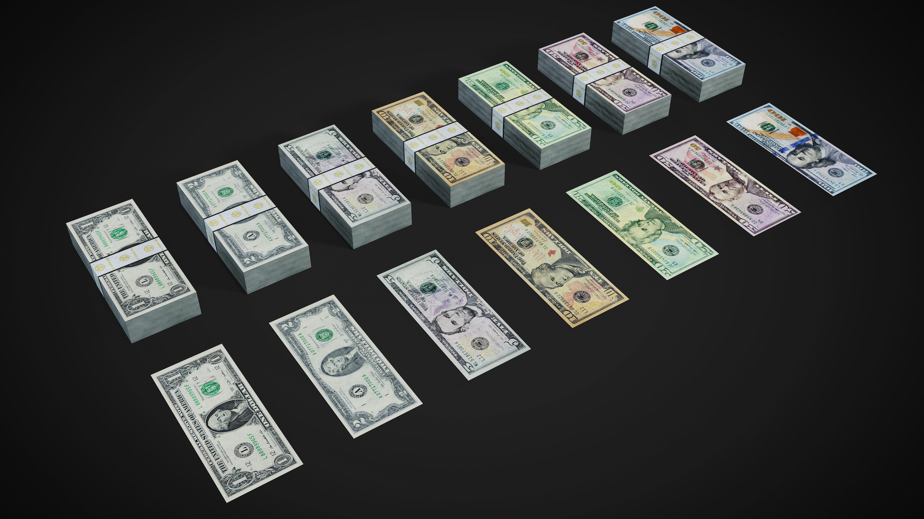 American Paper Money - 3D Model by iQuon