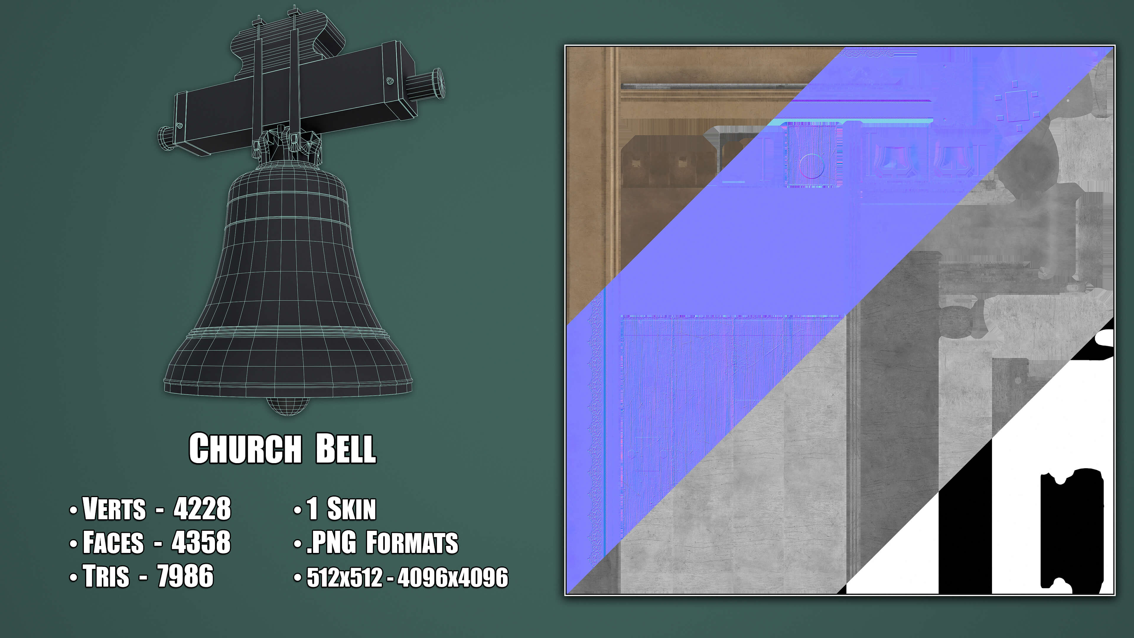 Old Church Bell - 3D Model by iQuon
