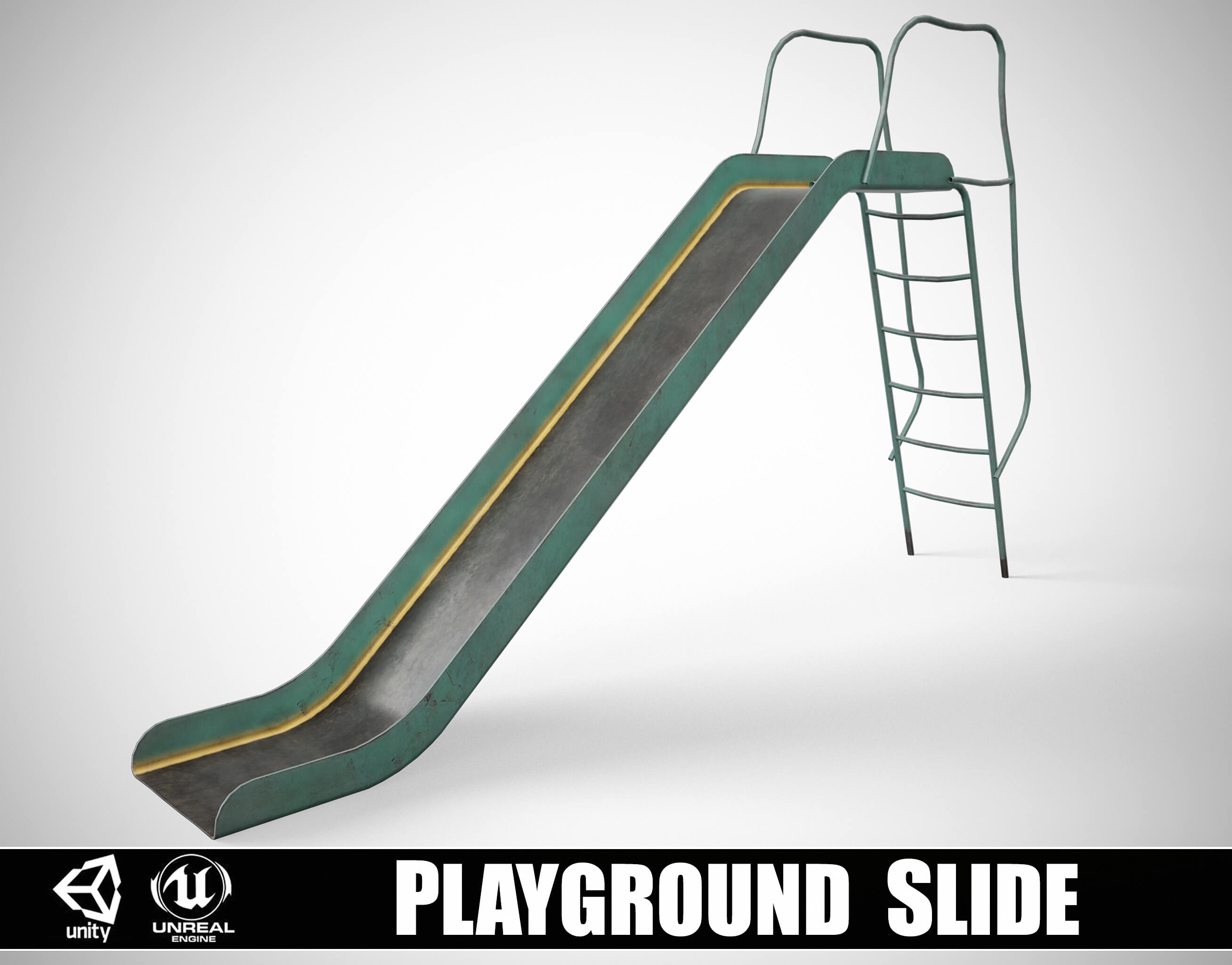 Collection of 15 Painted Playground Items - 3D Model by iQuon