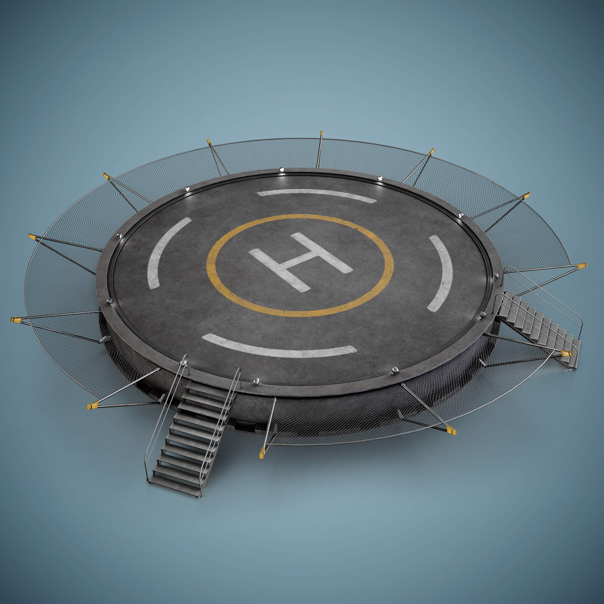 Helipad Circular Platform - 3D Model by iQuon