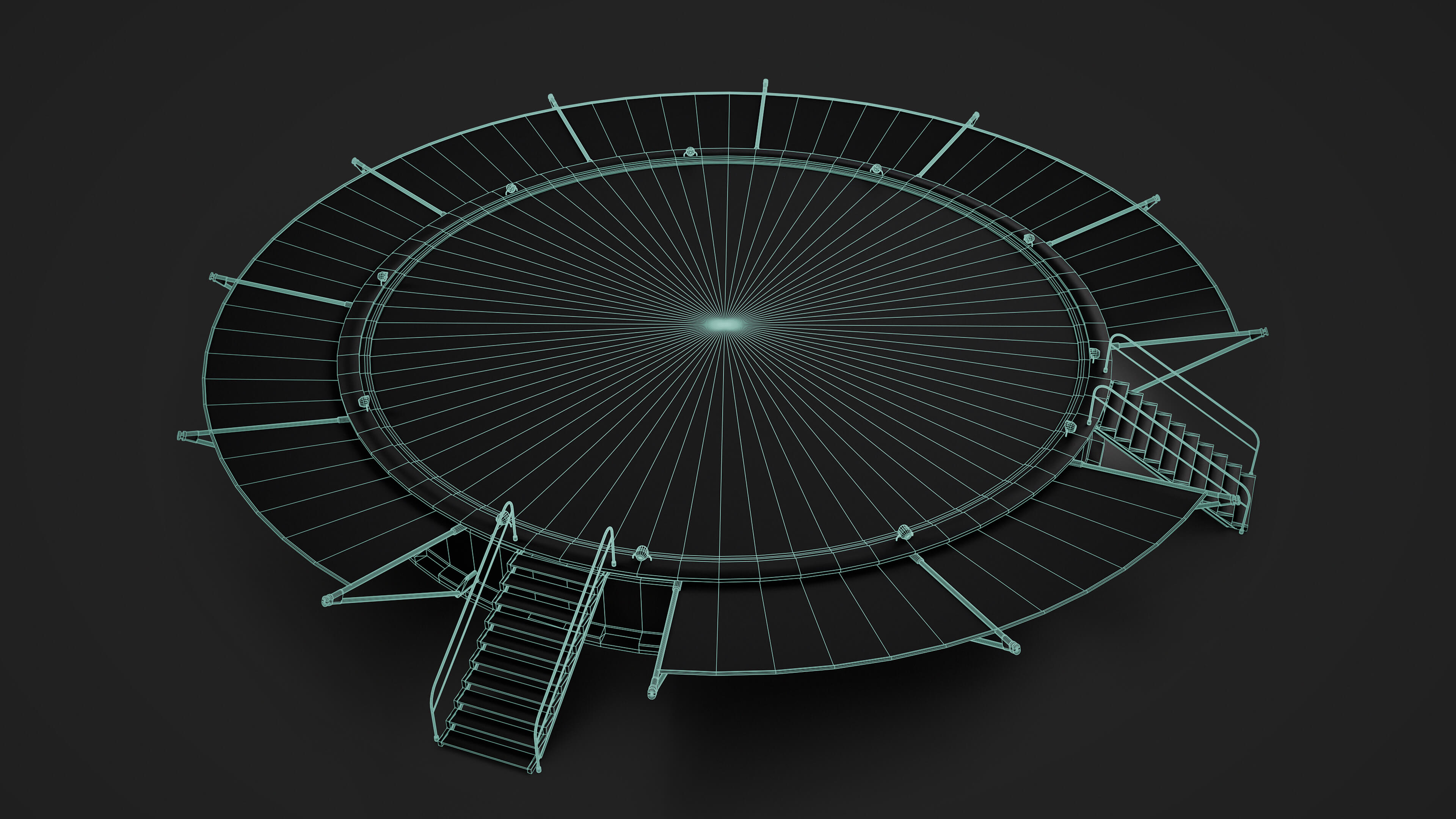 Helipad Circular Platform - 3D Model by iQuon