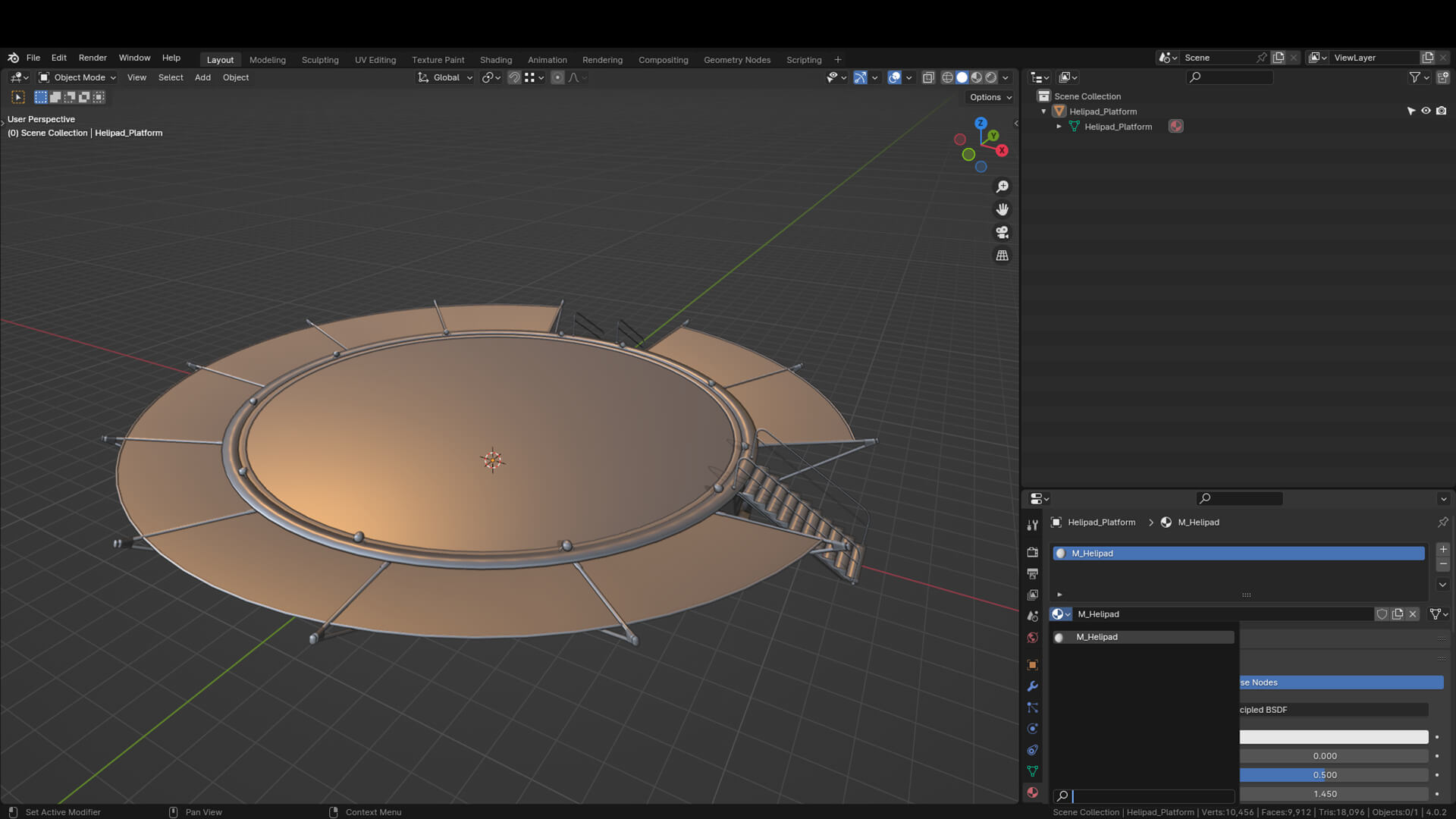 Helipad Circular Platform - 3D Model by iQuon