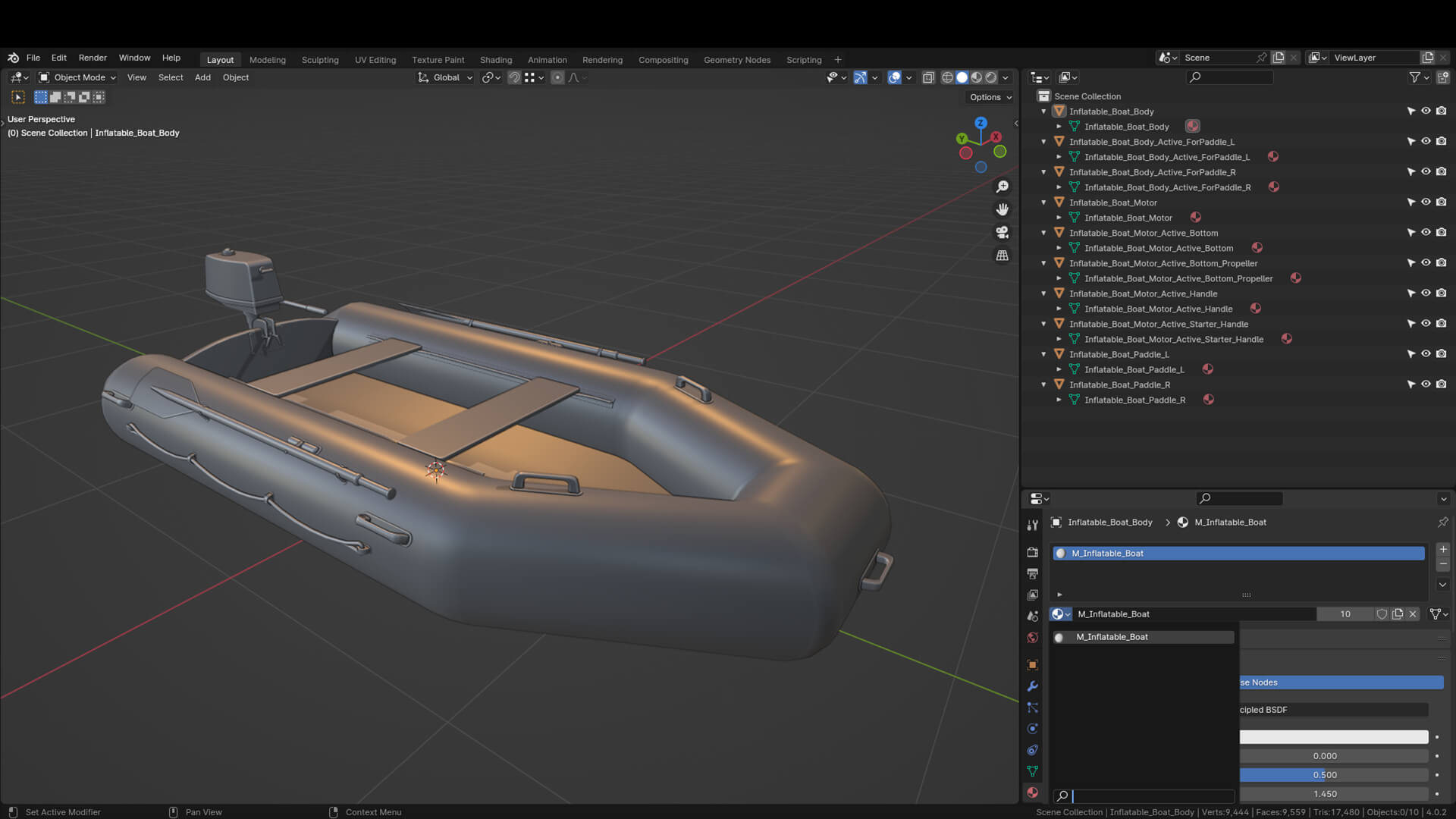 Inflatable Boat - 3D Model by iQuon