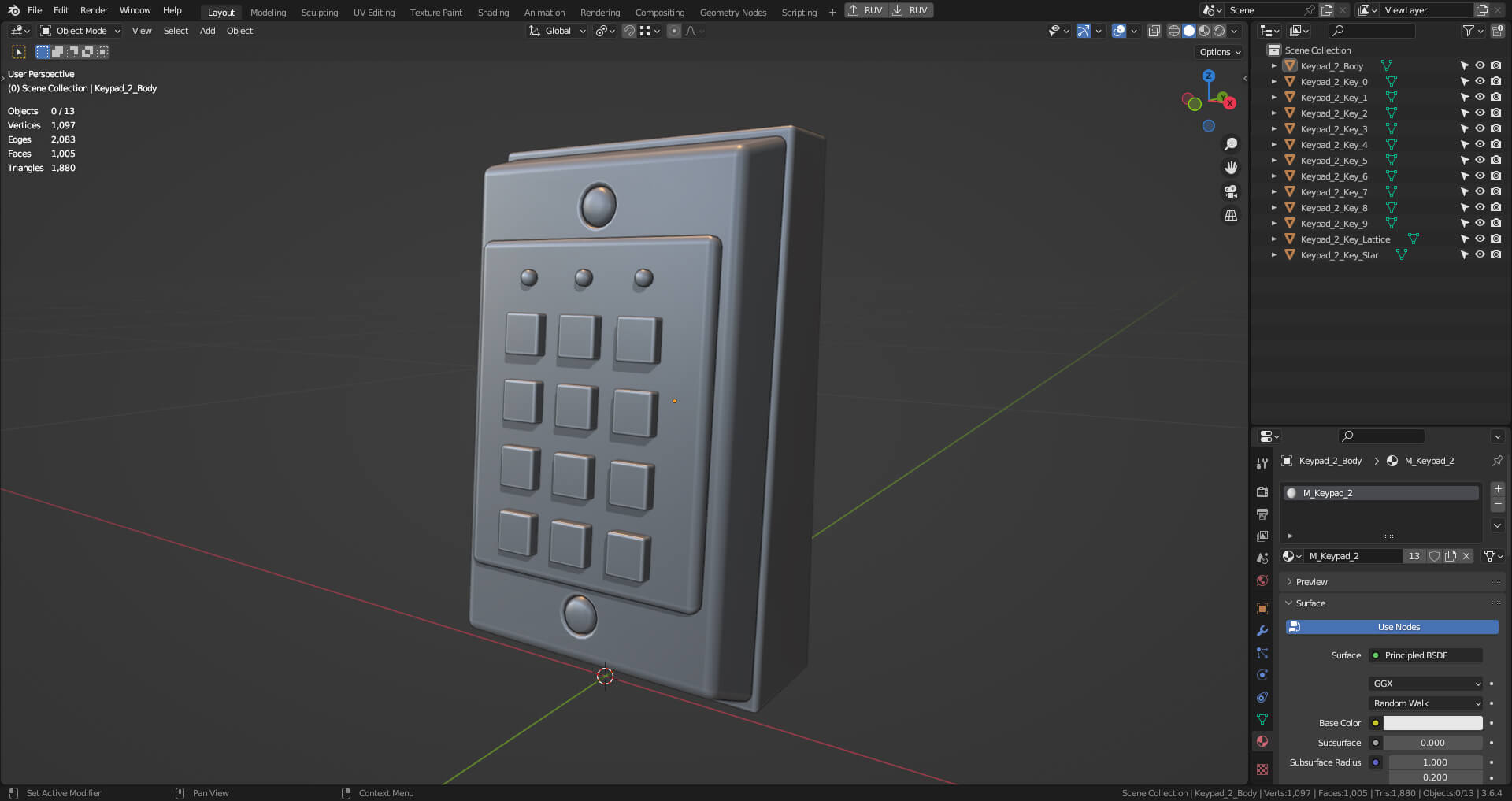 Keypad Lock 2 - 3D Model by iQuon