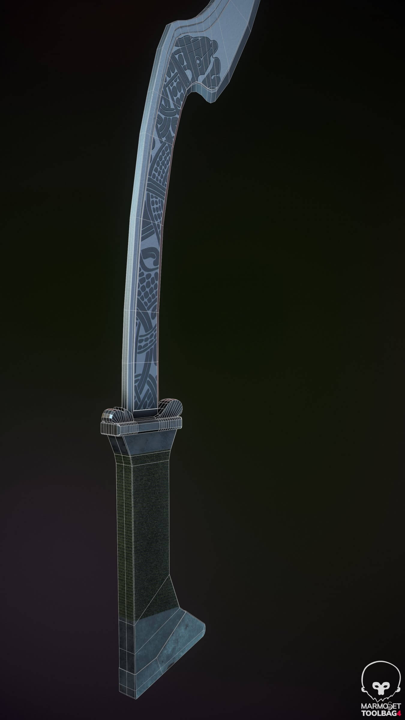 Long Sickle Battle Sword - 3D Model by iQuon