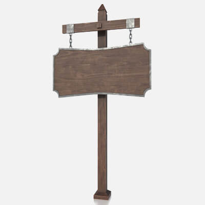 Medieval Small Signpost - 3D Model by iQuon