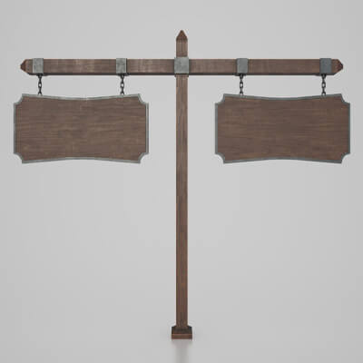 Medieval Signboard V5 - 3D Model by iQuon