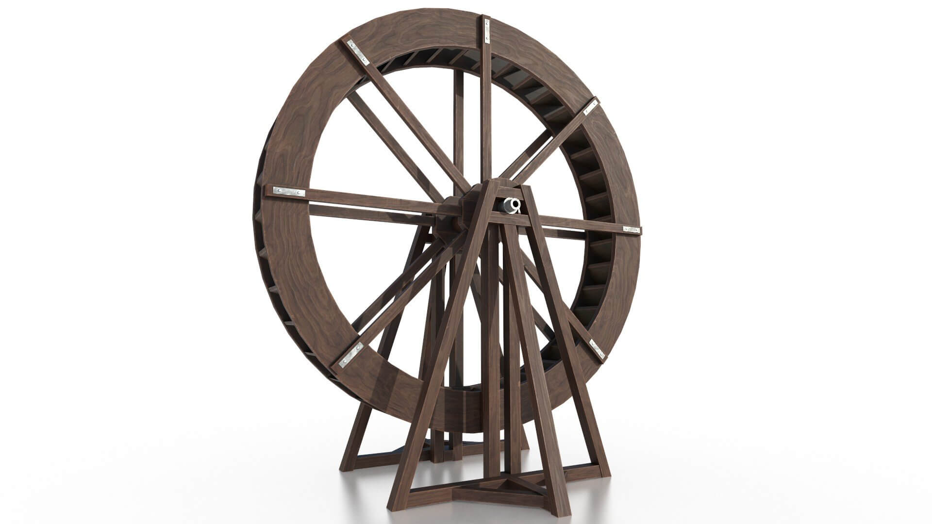 Medieval Water Wheel - 3D Model by iQuon