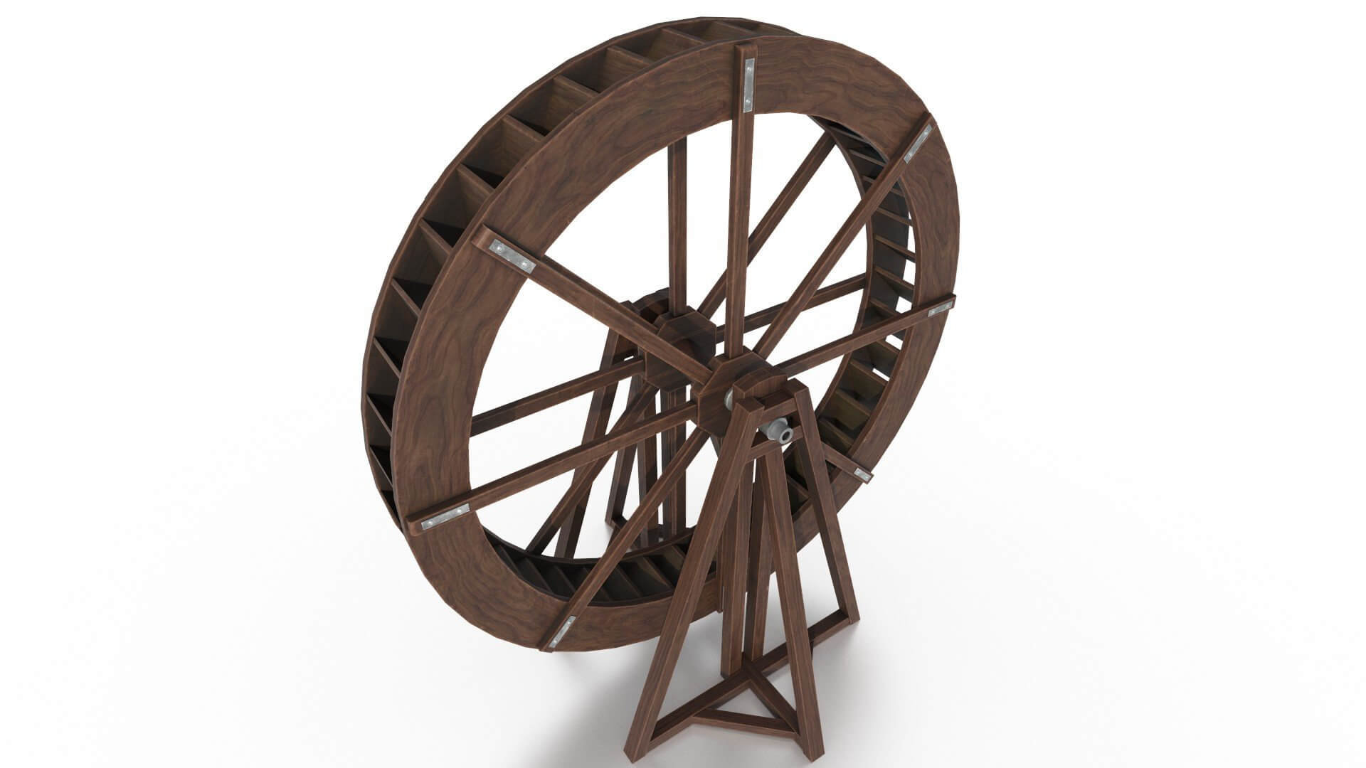 Medieval Water Wheel - 3D Model by iQuon