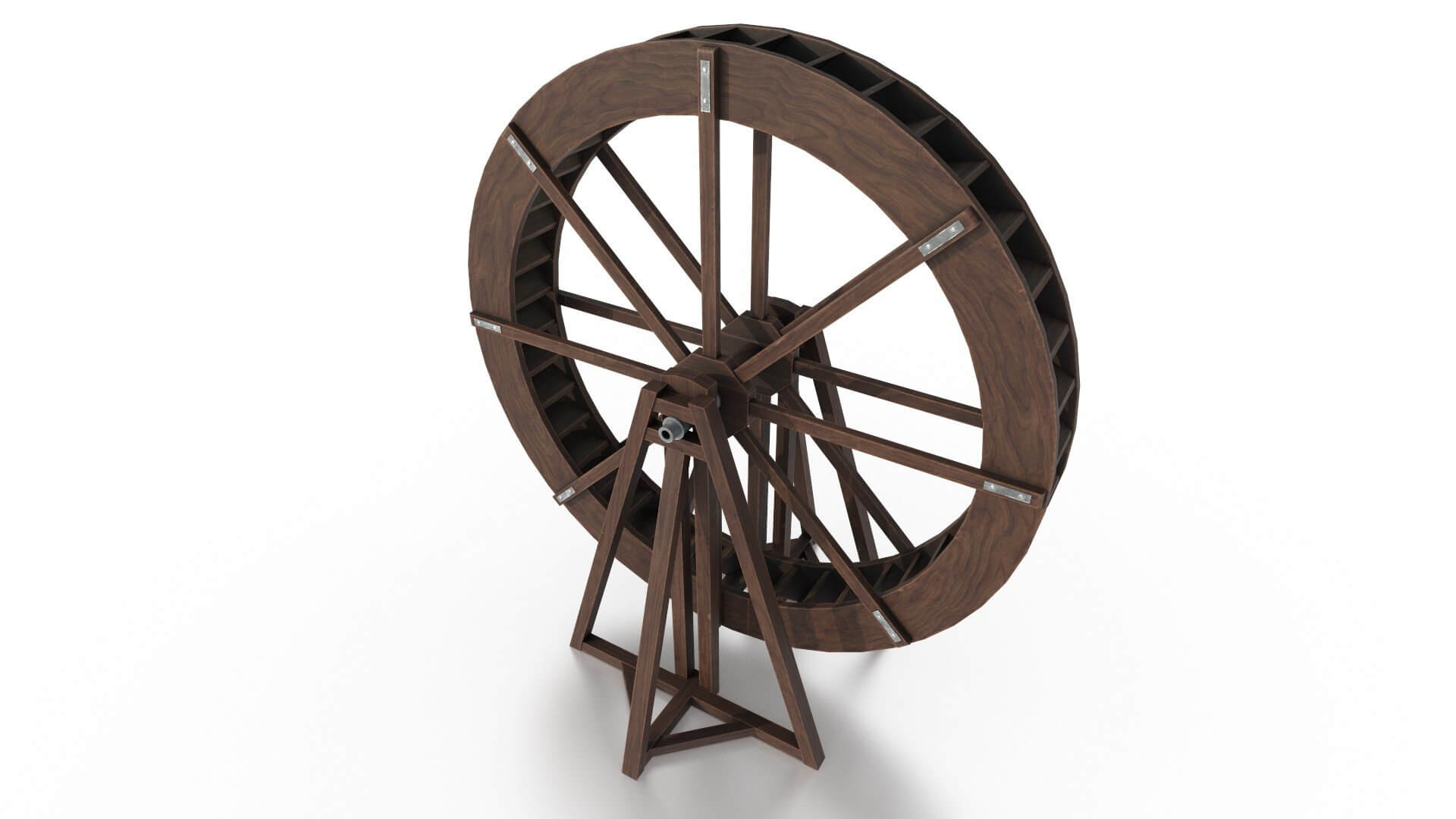 Medieval Water Wheel - 3D Model by iQuon