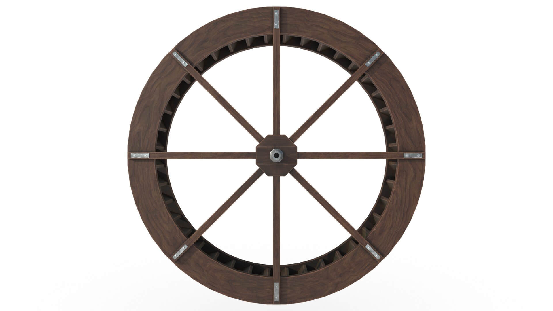 Medieval Water Wheel - 3D Model by iQuon