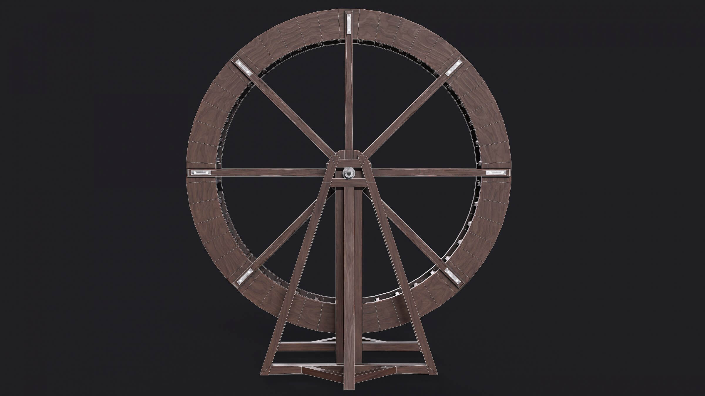 Medieval Water Wheel - 3D Model by iQuon