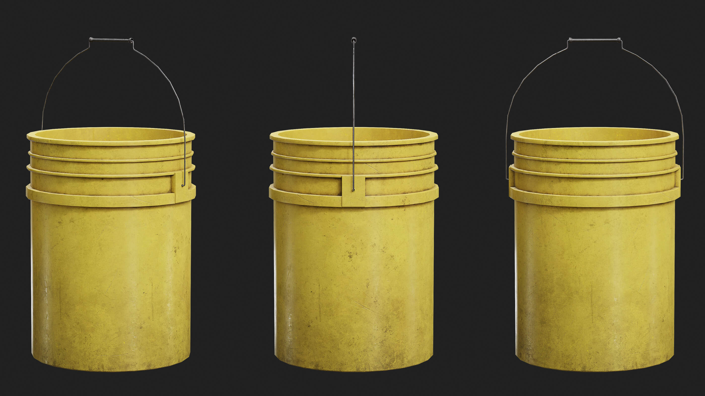 Metal and Plastic Buckets - 3D Model by iQuon