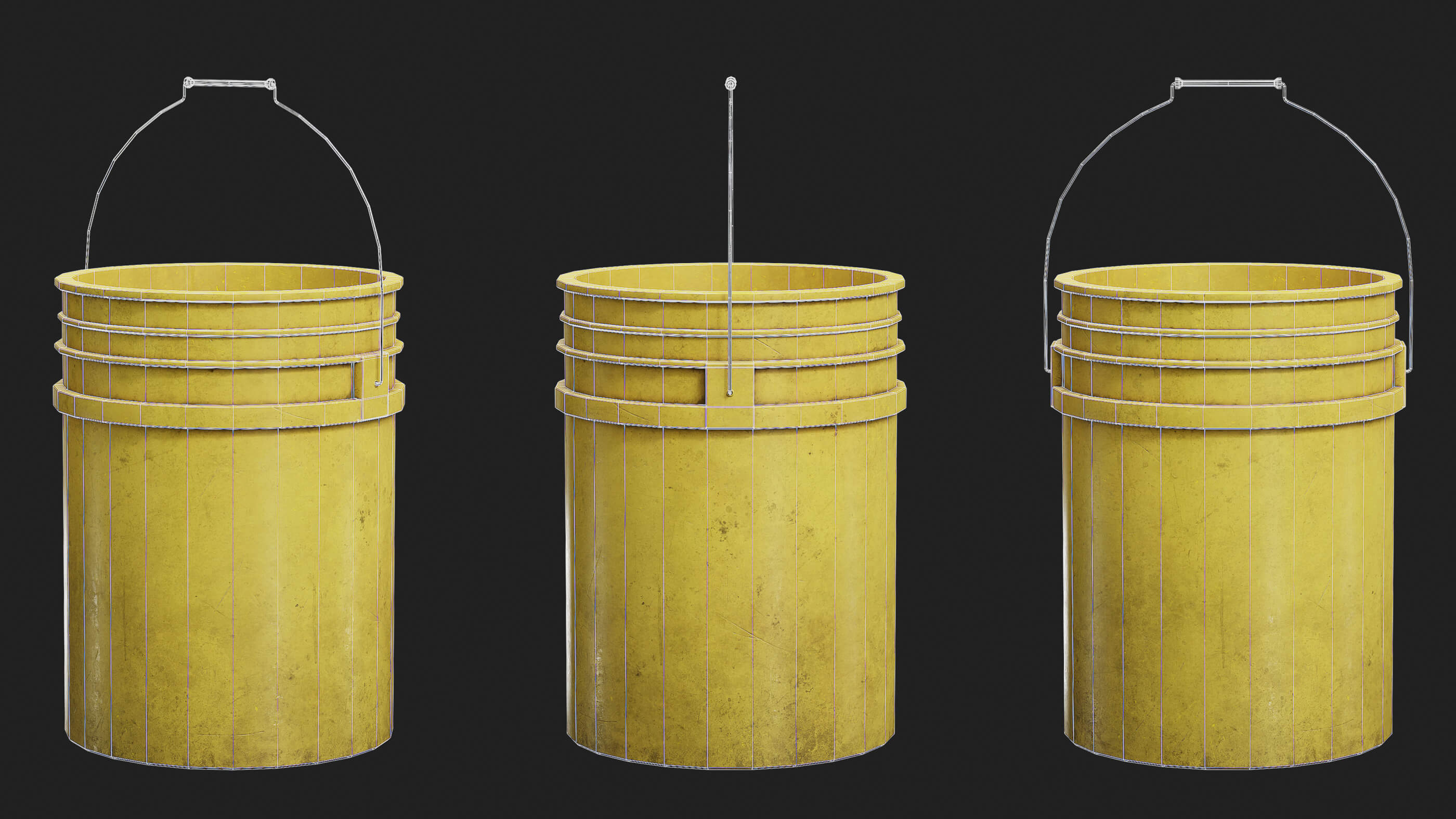 Metal and Plastic Buckets - 3D Model by iQuon