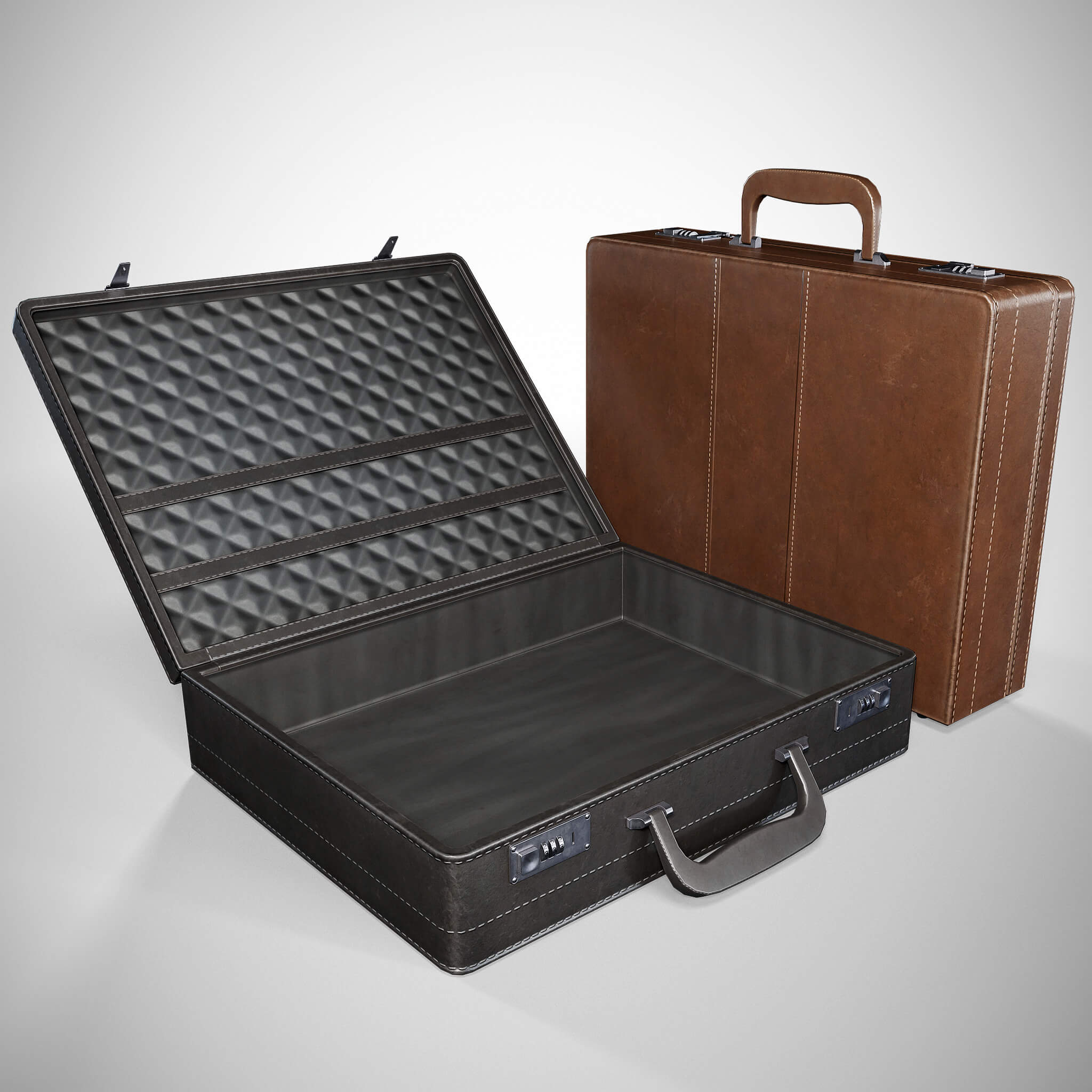 Office Leather Briefcase - 3D Model by iQuon