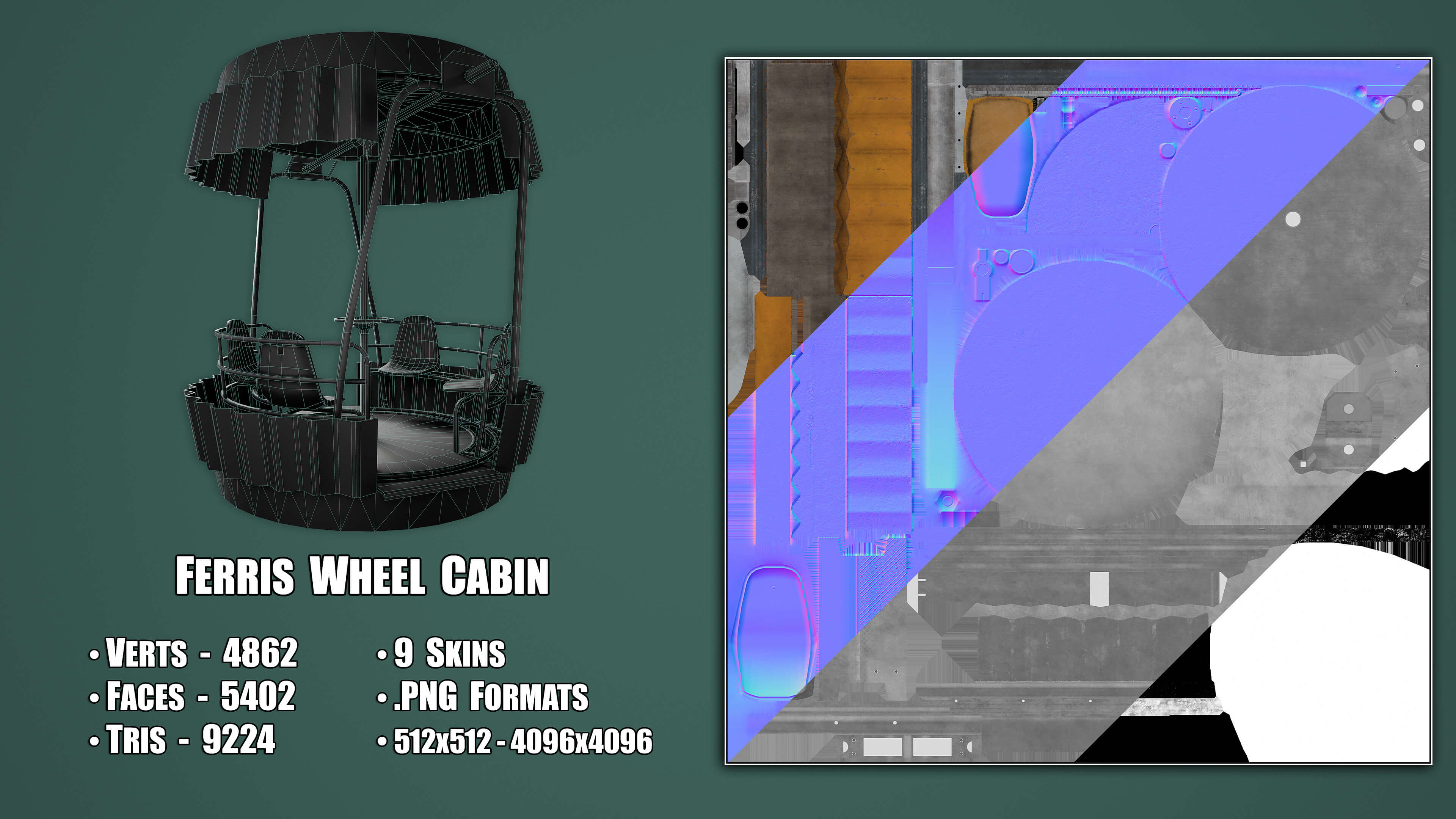 Painted Ferris Wheel Cabin - 3D Model by iQuon