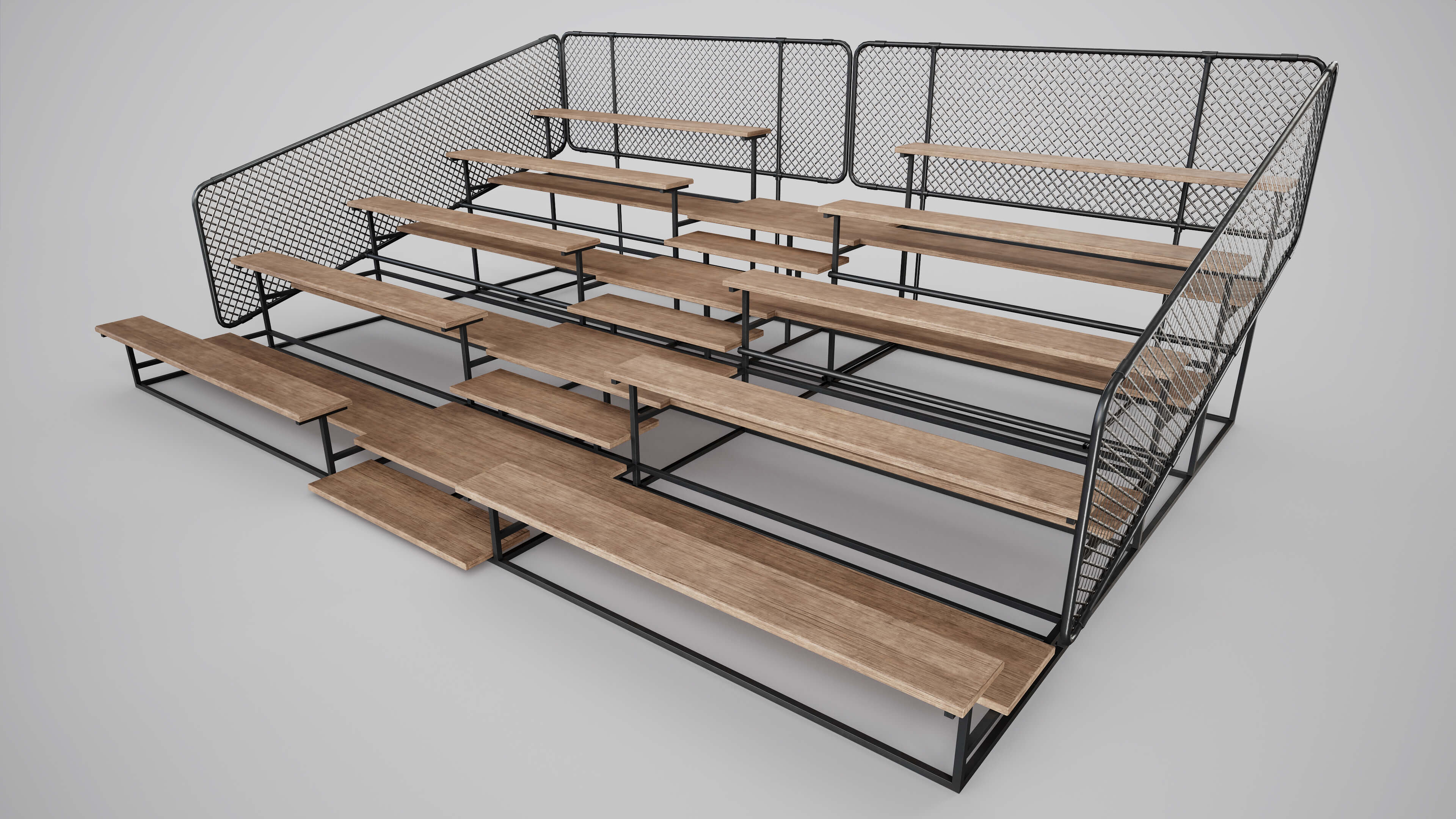 Painted Metal School Bleachers - 3D Model by iQuon