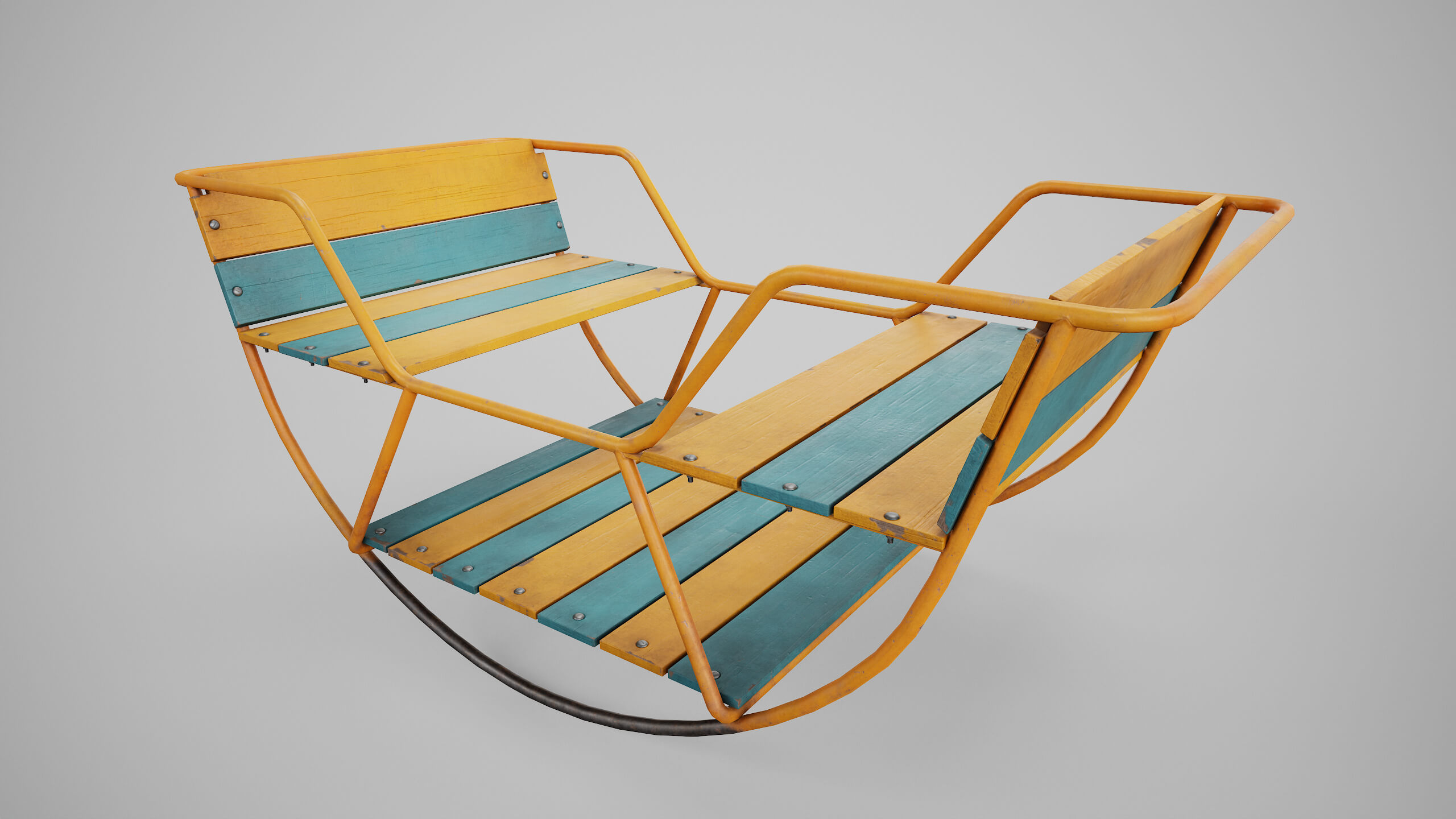 Painted Playground Balancer Boat - 3D Model by iQuon