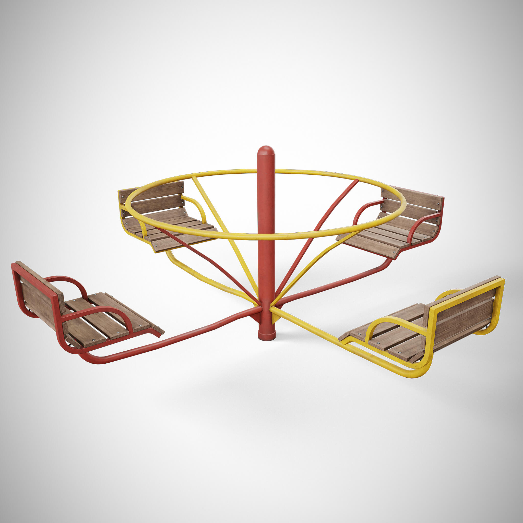 Painted Playground Carousel 1 - 3D Model by iQuon