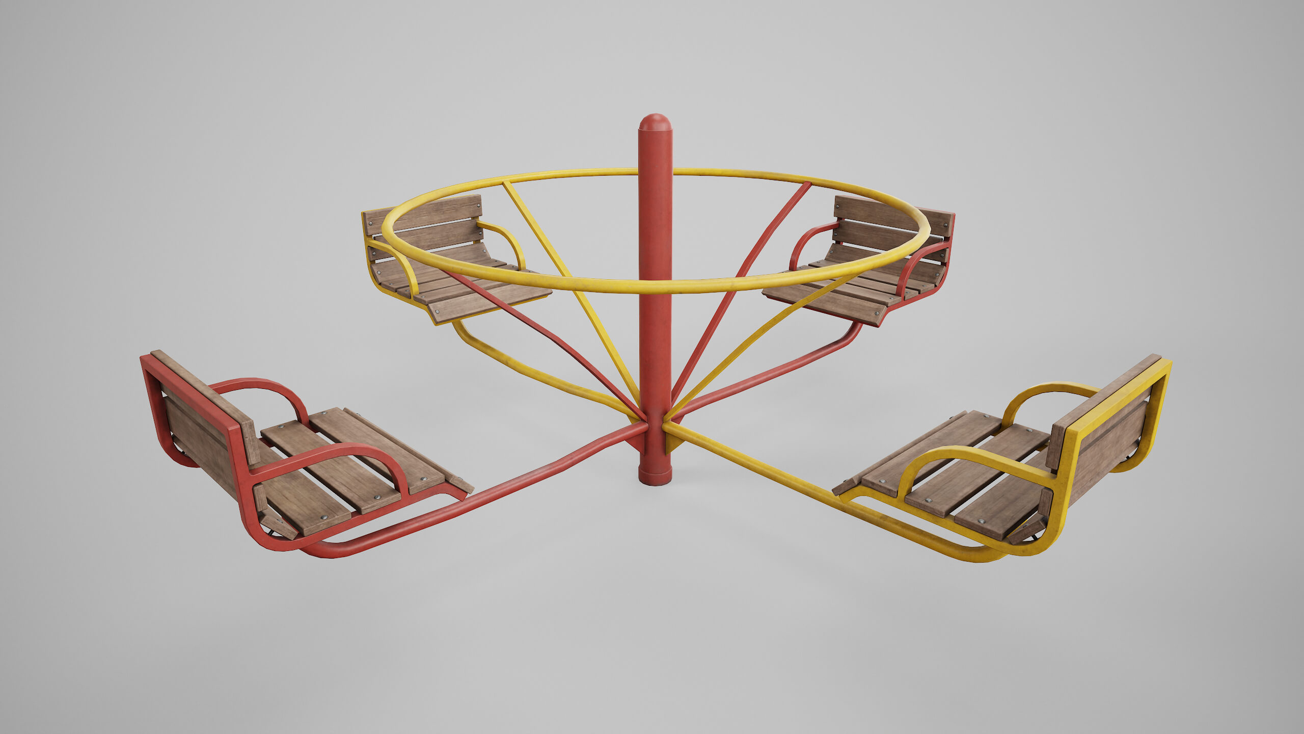 Painted Playground Carousel 1 - 3D Model by iQuon