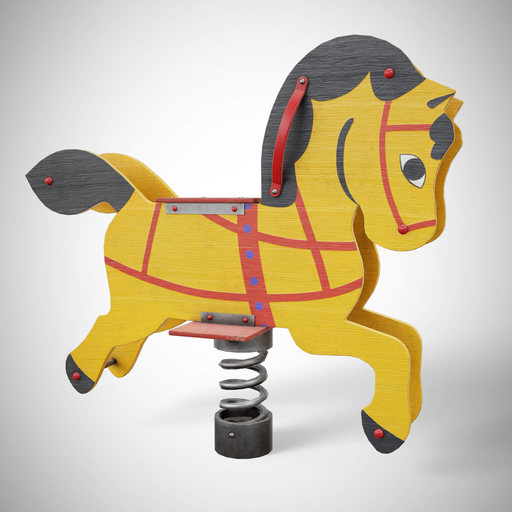 Painted Playground Horse - 3D Model by iQuon