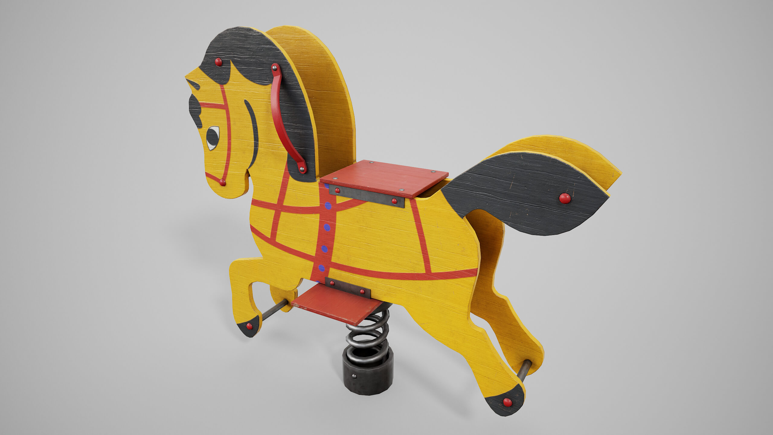 Painted Playground Horse - 3D Model by iQuon