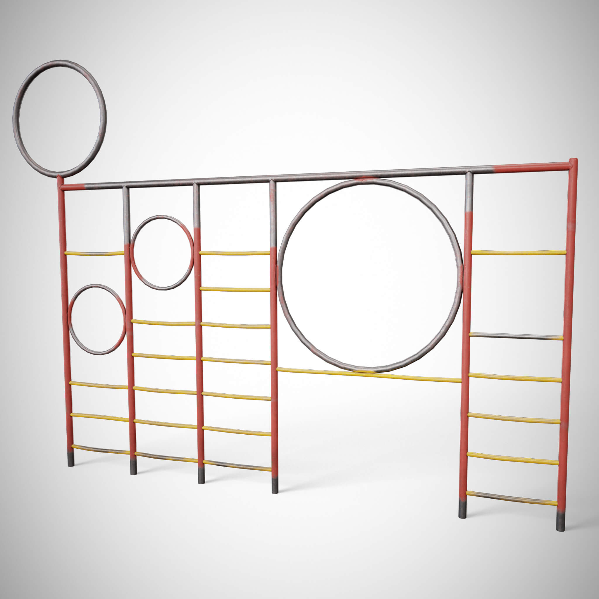 Painted Playground Wall Bars - 3D Model by iQuon