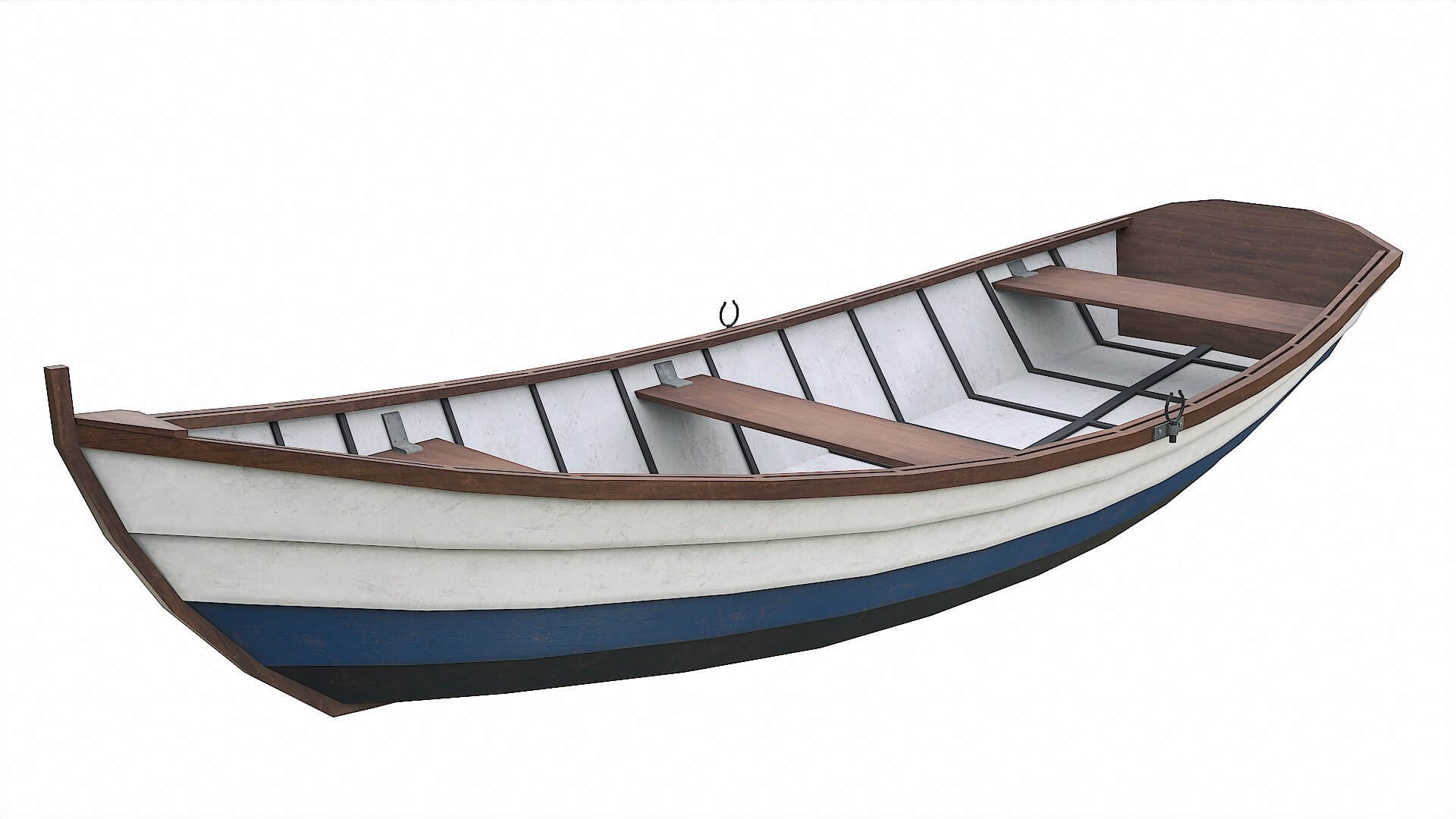 Painted Wooden Boat V2 - 3D Model by iQuon