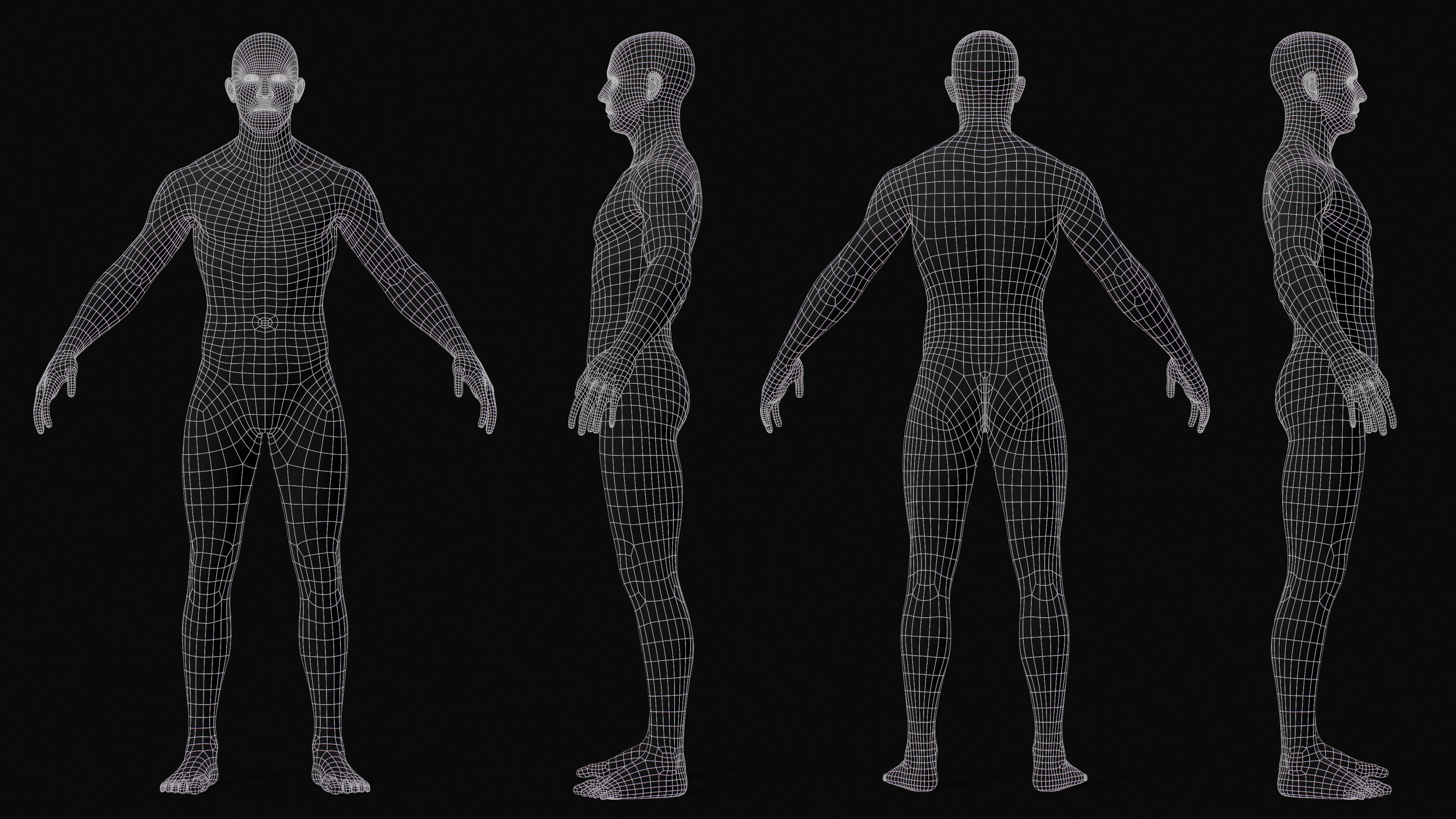 Athletic Man Body Base Mesh - 3D Model by iQuon