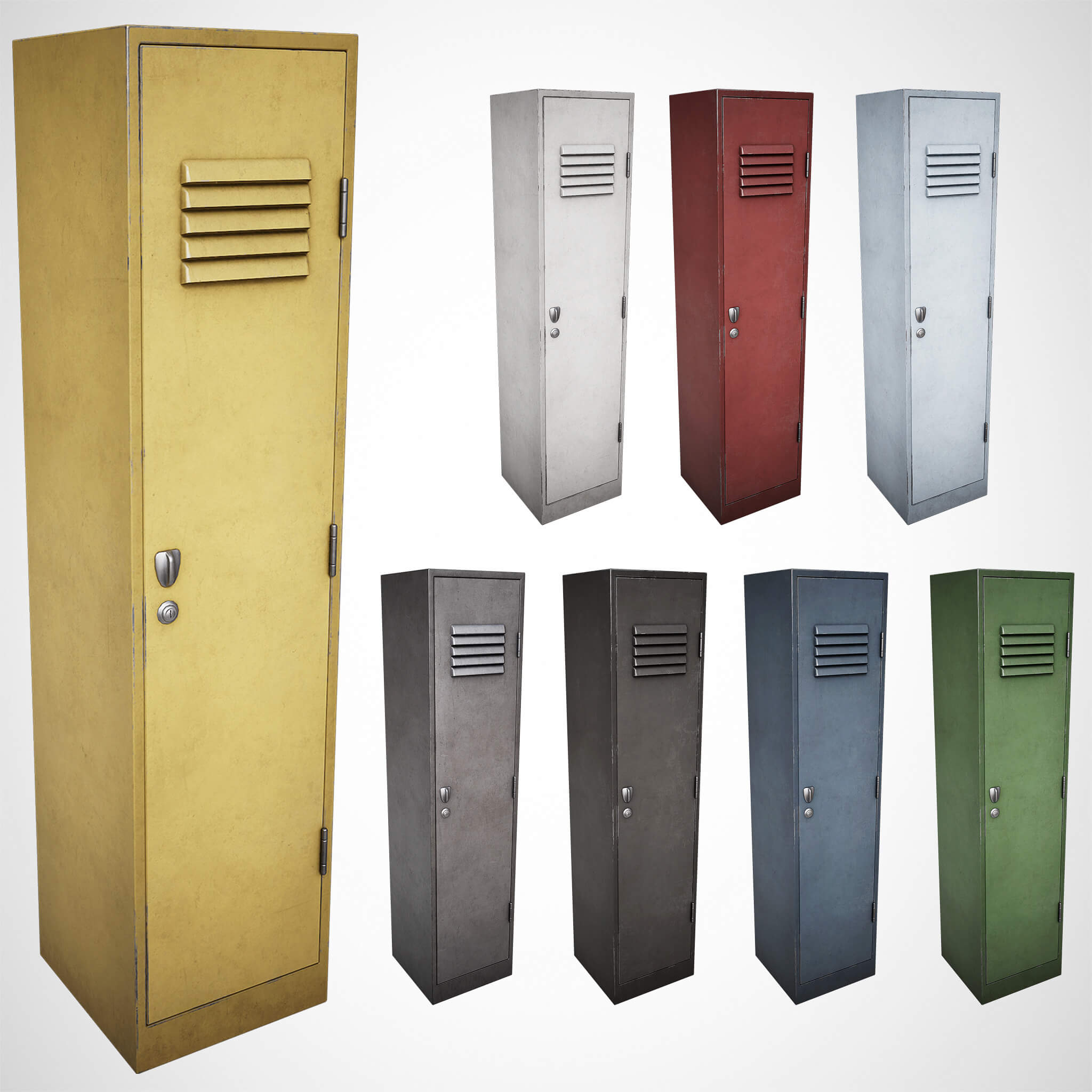 School Gym Locker Big - 3D Model by iQuon