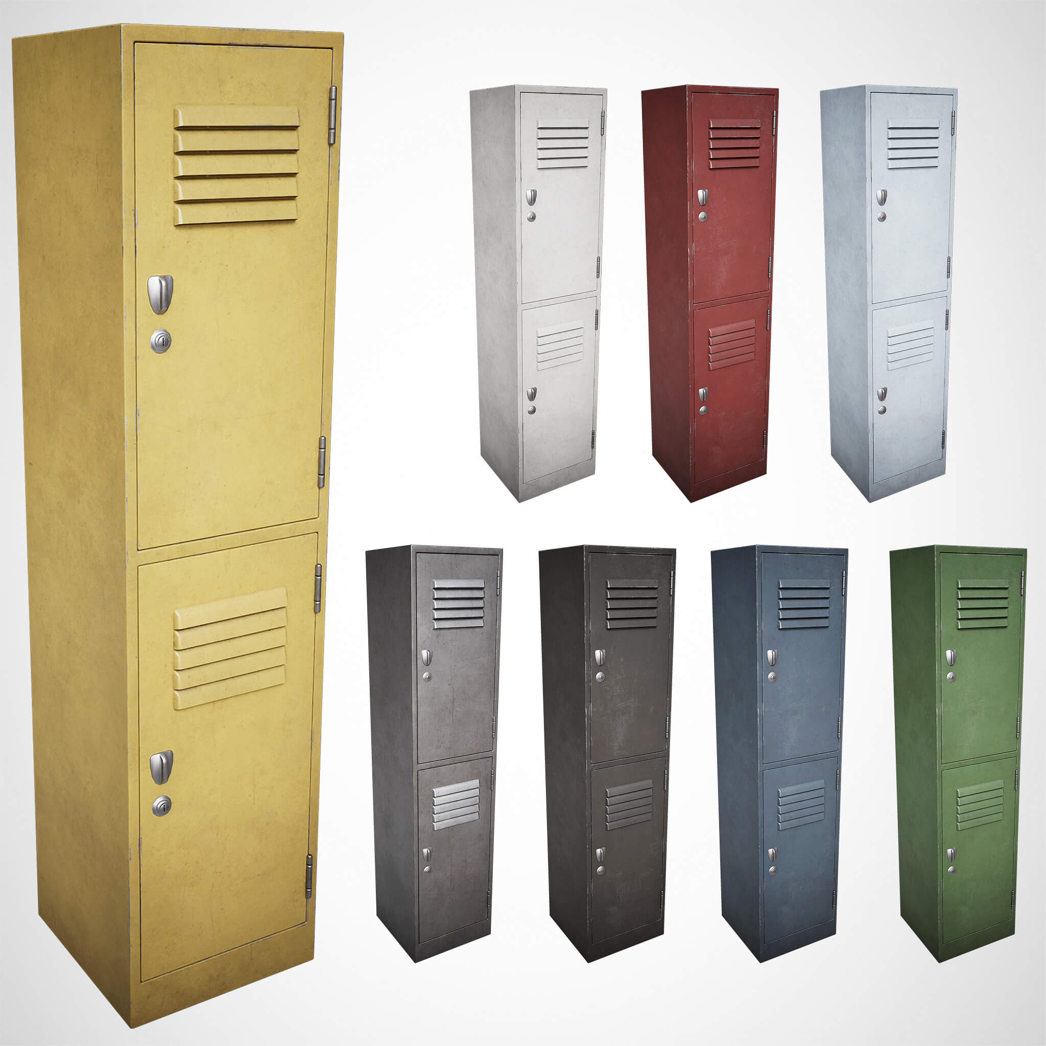 School Gym Locker Half - 3D Model by iQuon