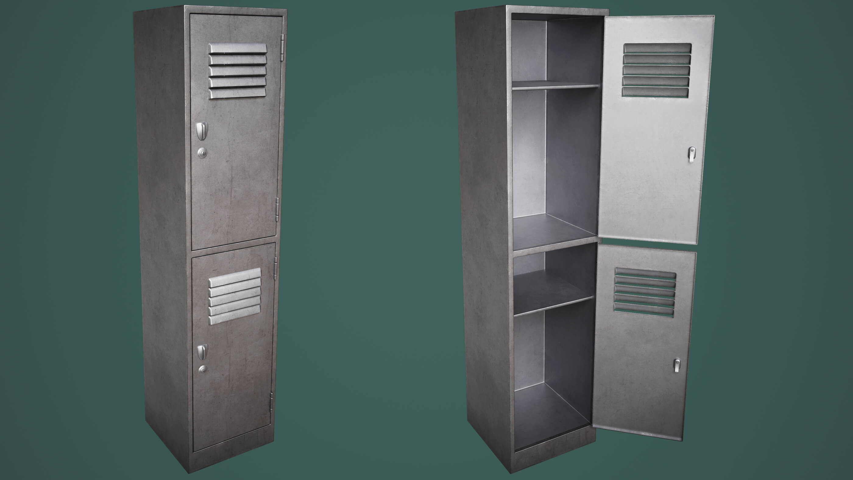 School Gym Locker Half - 3D Model by iQuon