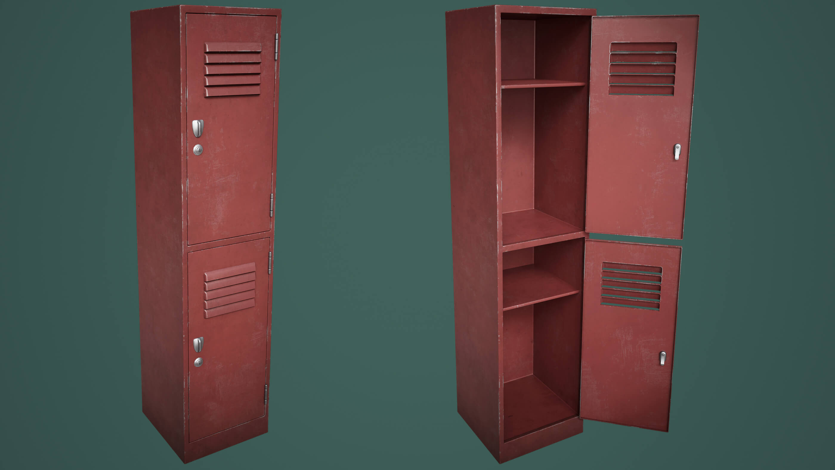 School Gym Locker Half - 3D Model by iQuon