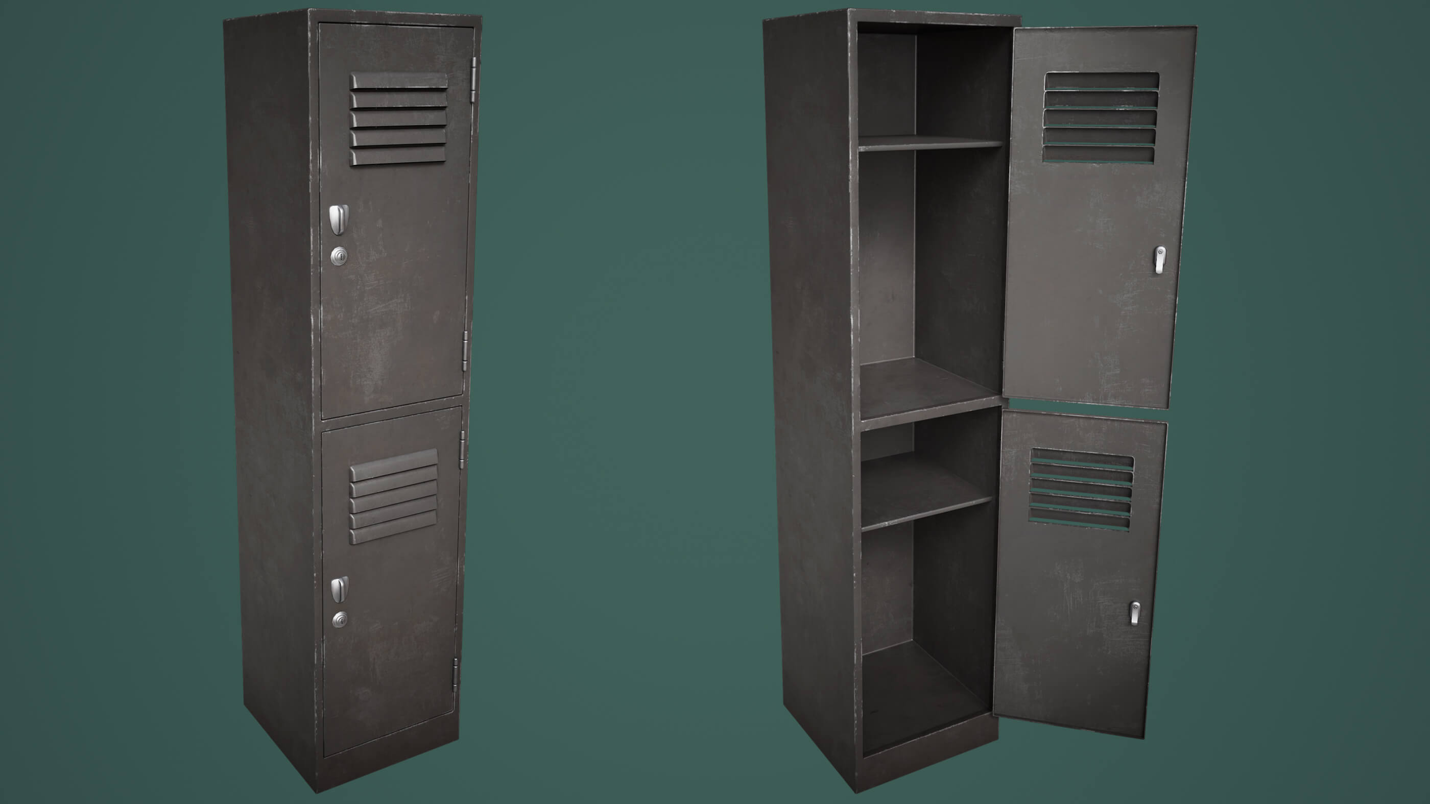 School Gym Locker Half - 3D Model by iQuon