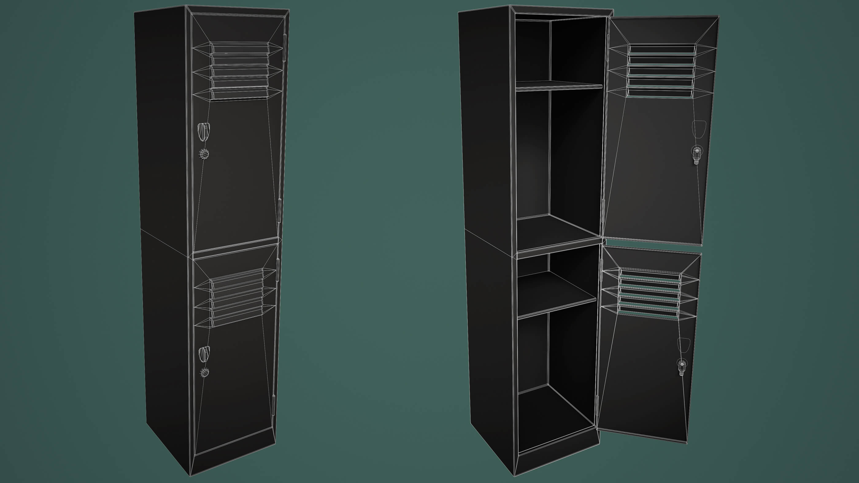 School Gym Locker Half - 3D Model by iQuon