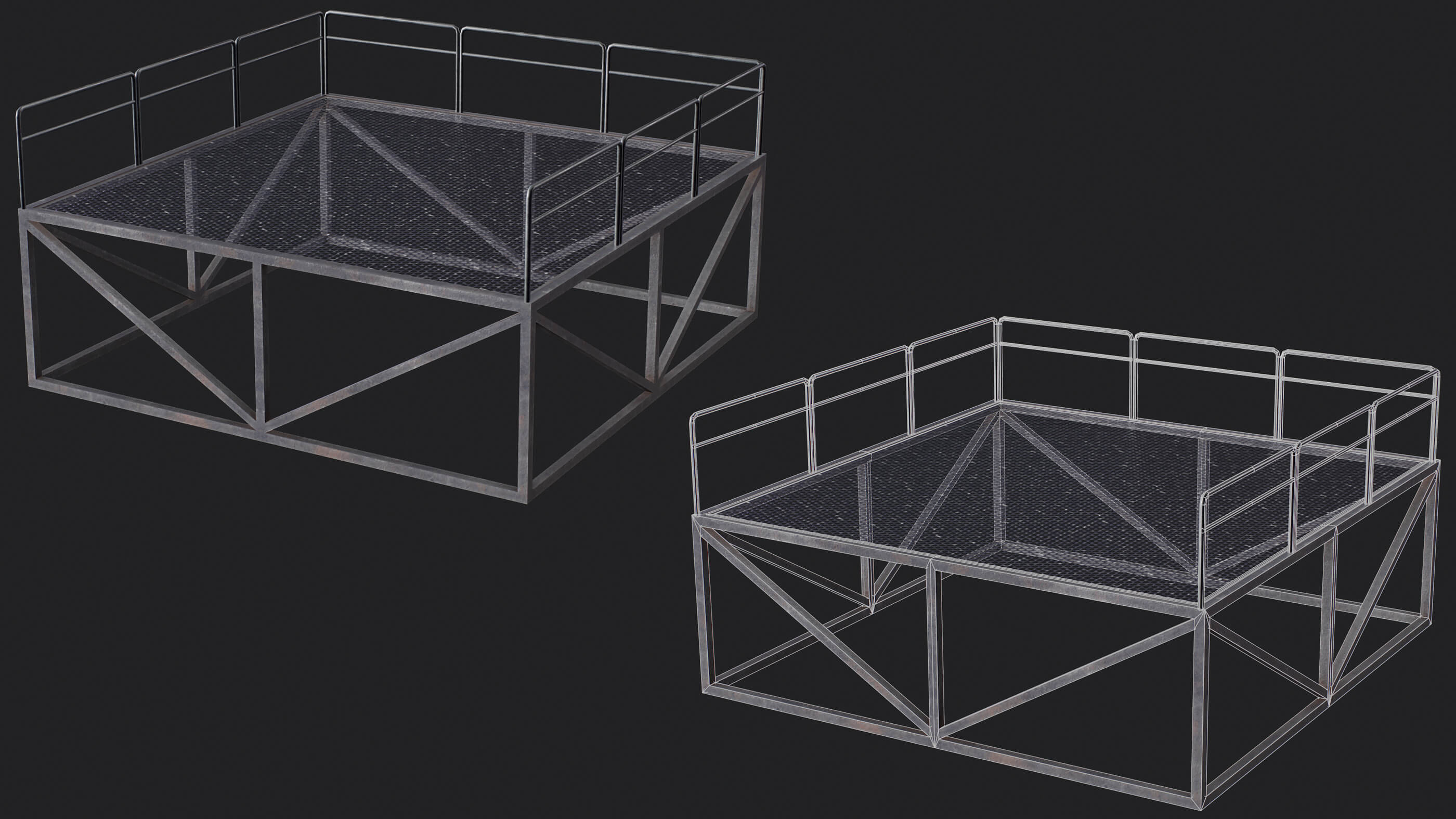 Set of 13 Modular Military Platforms - 3D Model by iQuon
